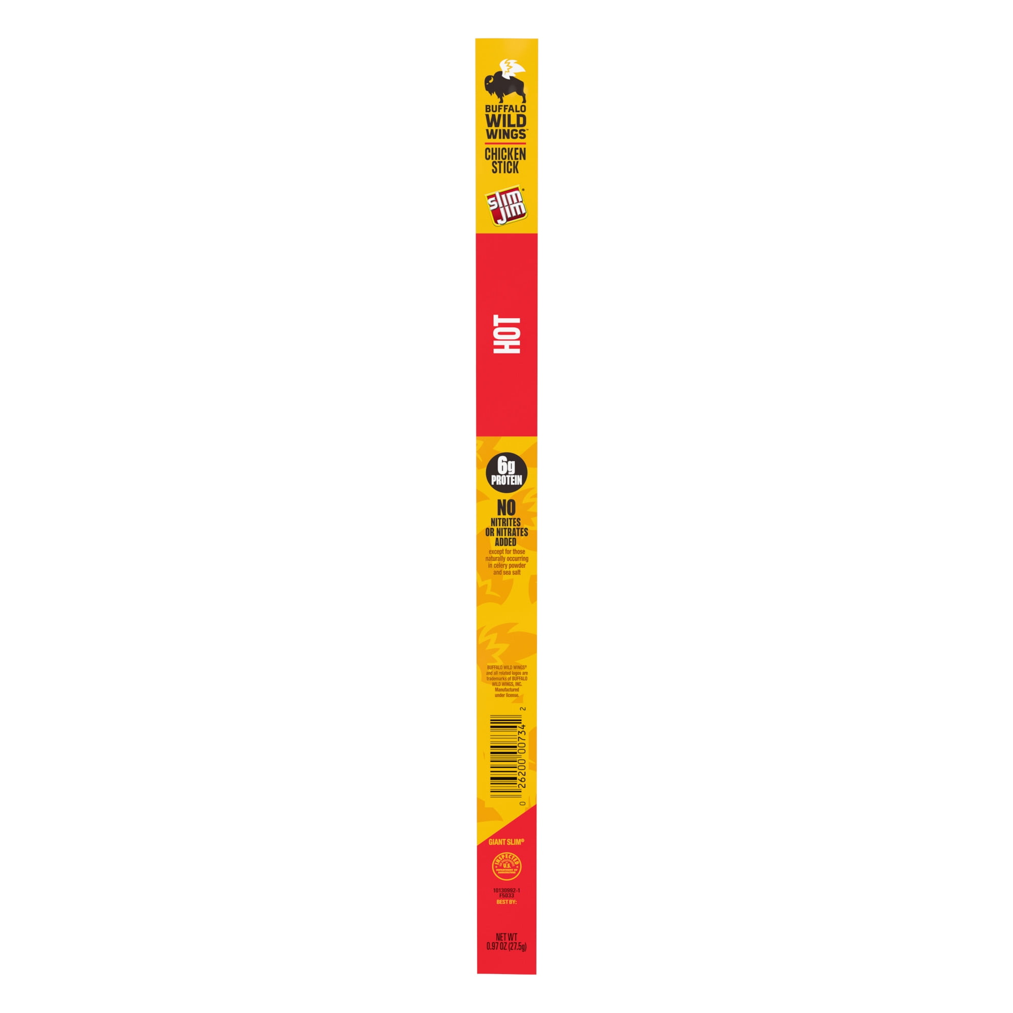 Slim Jim Giant Smoked Meat Sticks, Buffalo Wild Wings Hot Flavor, 6g ...