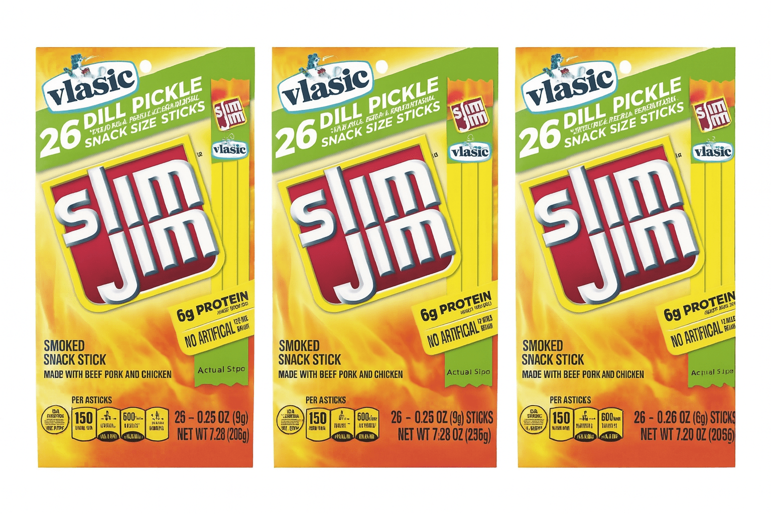 Slim Jim Dill Pickle Snack Sticks 26 per Box, 3 Pack - Walmart.com