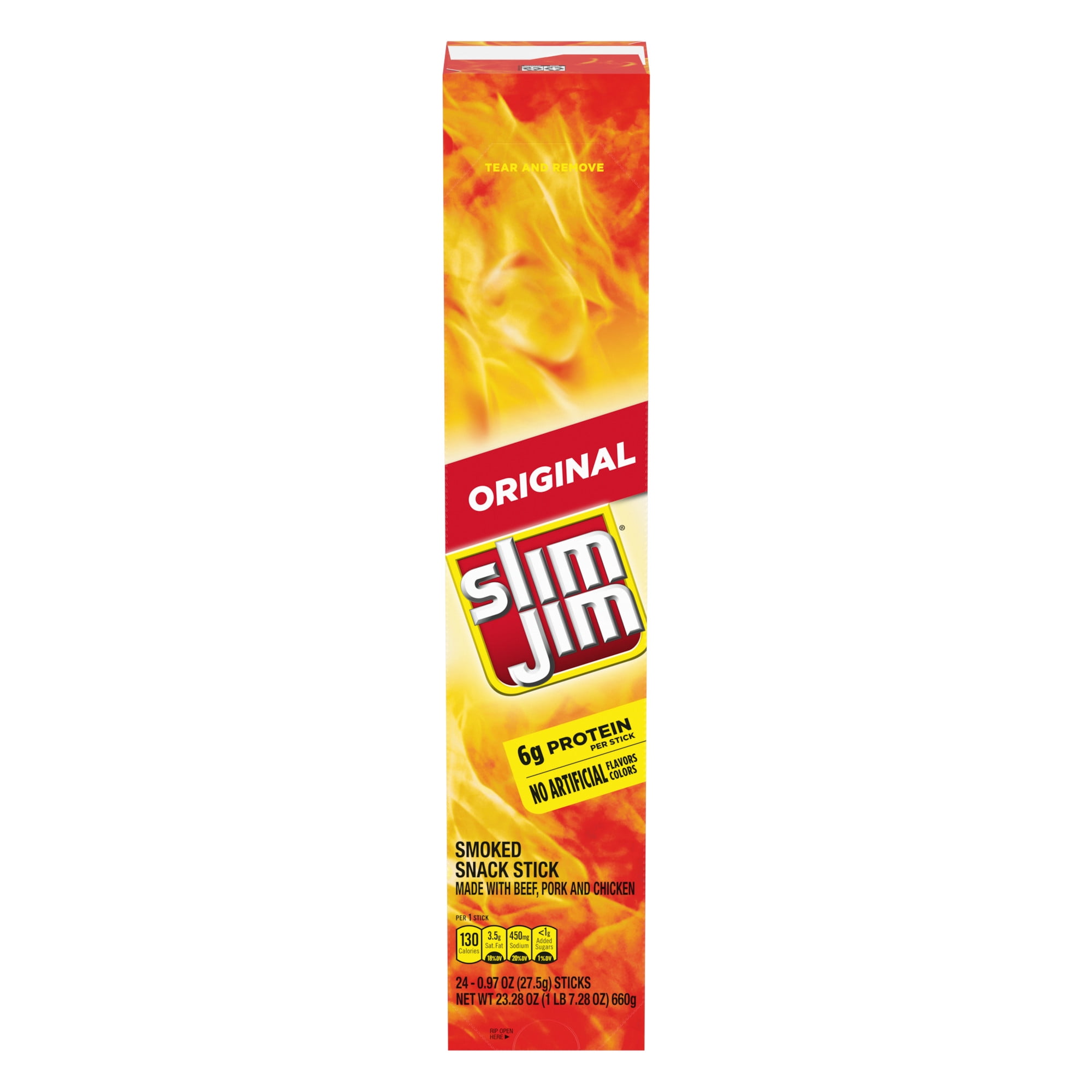 Slim Jim Original, 6g Protein Per Serving, 0.97 Oz. 24-Count - Walmart.com