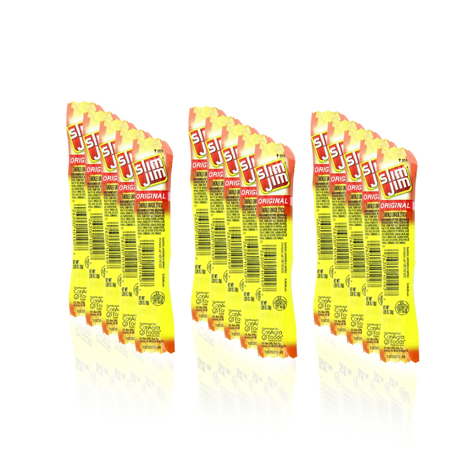 Slim Jim Original Snack MZF22 Sticks, 0.28 Ounce (Pack of 15) - Walmart.com