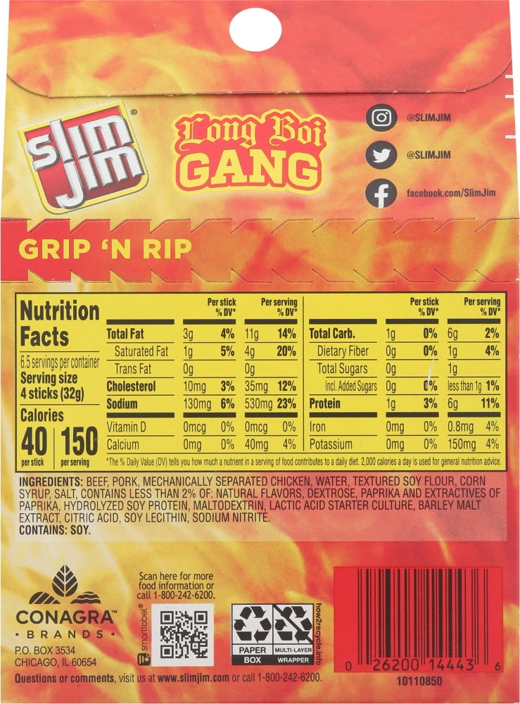 Slim Jim Original Snack Sized Meat Sticks Multipack - 26 ct / 0.28 oz ...
