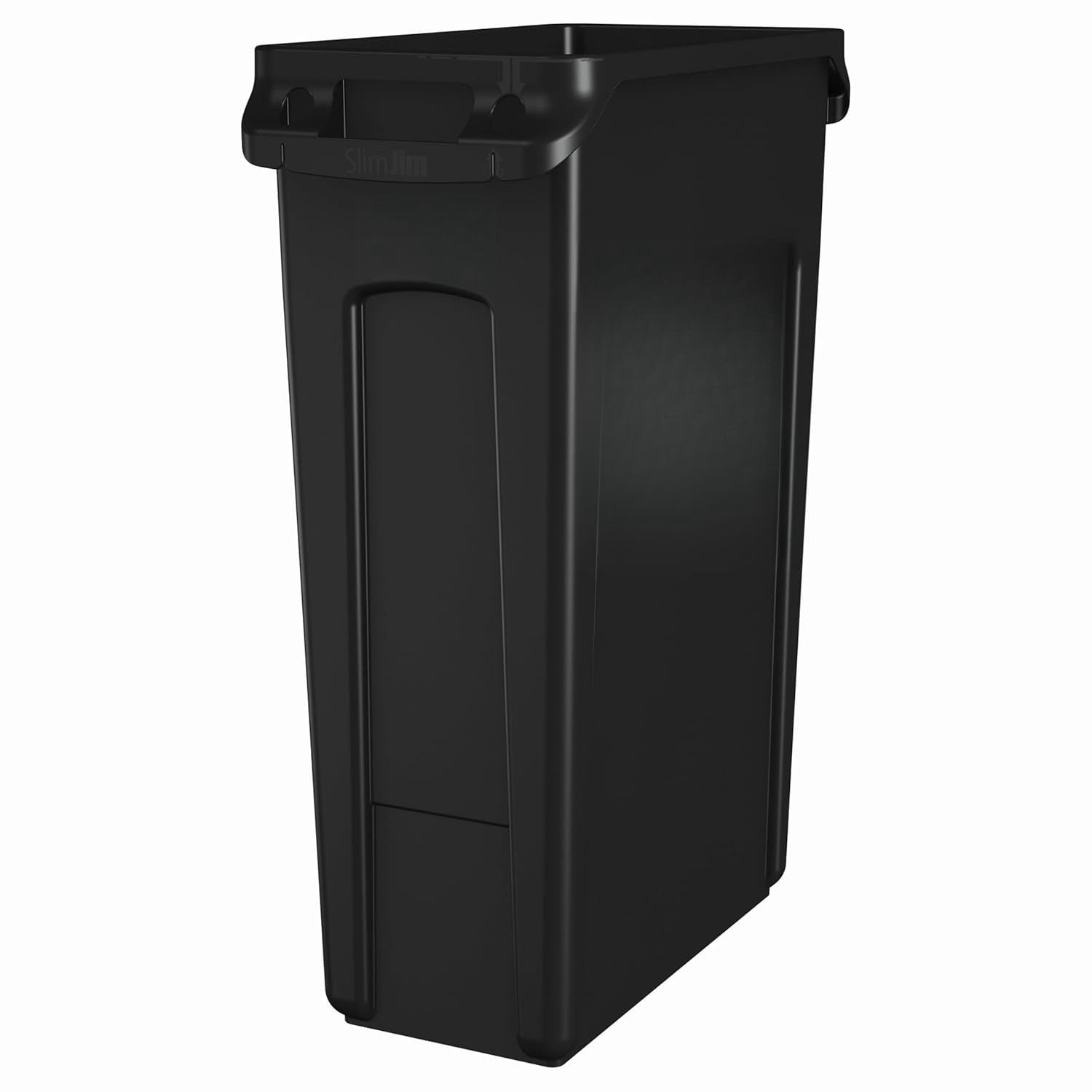 Slim Jim Plastic Rectangular Trash/Garbage Can/Bin with Venting ...