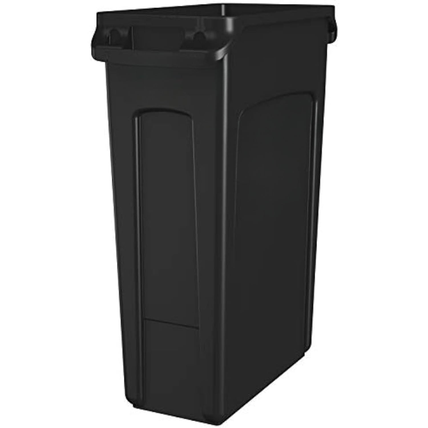 Slim Jim Plastic Rectangular Trash/Garbage Can With Venting Channels ...