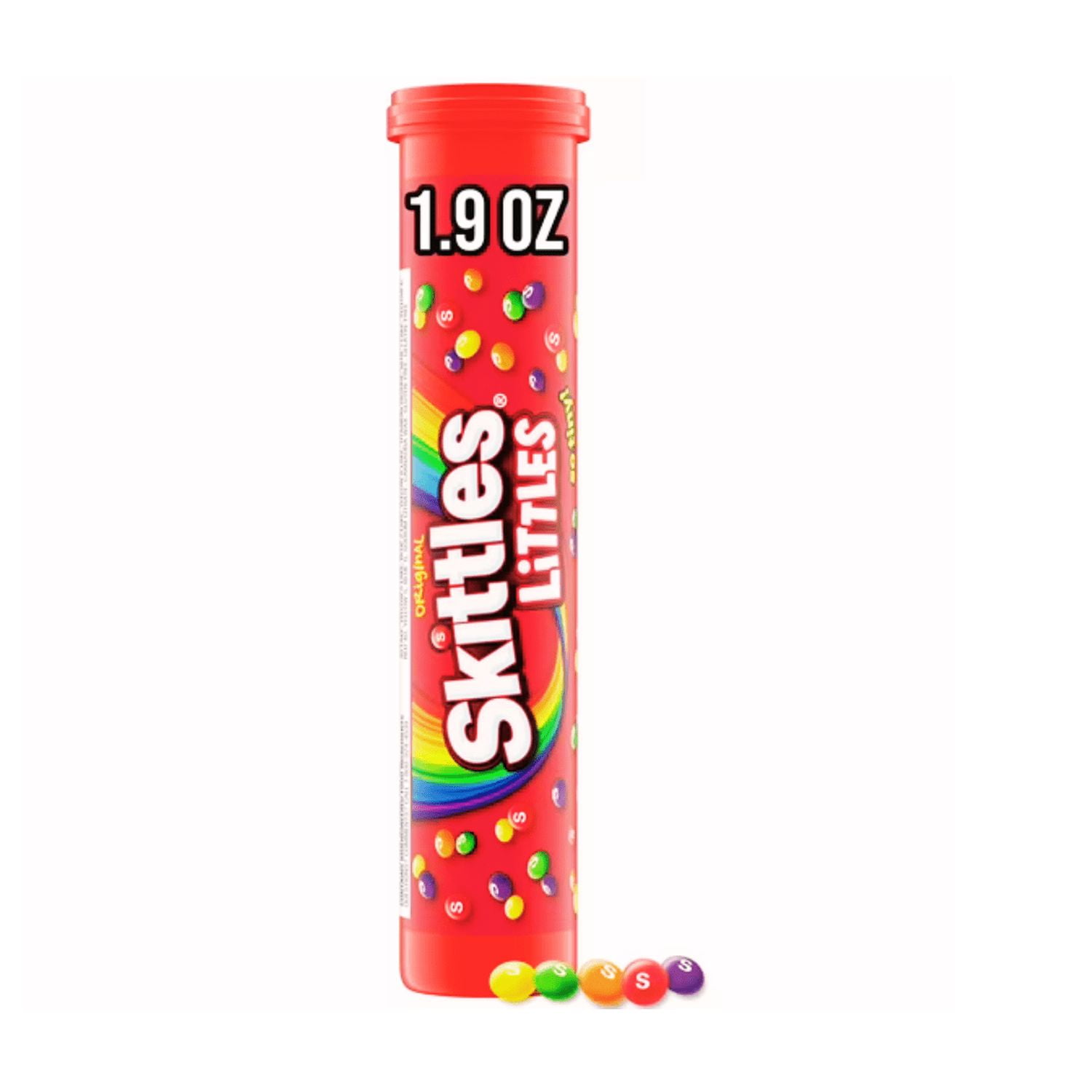 Skittles Littles Original Chewy Fruit Candy, 1.9 oz Tube, Resealable ...