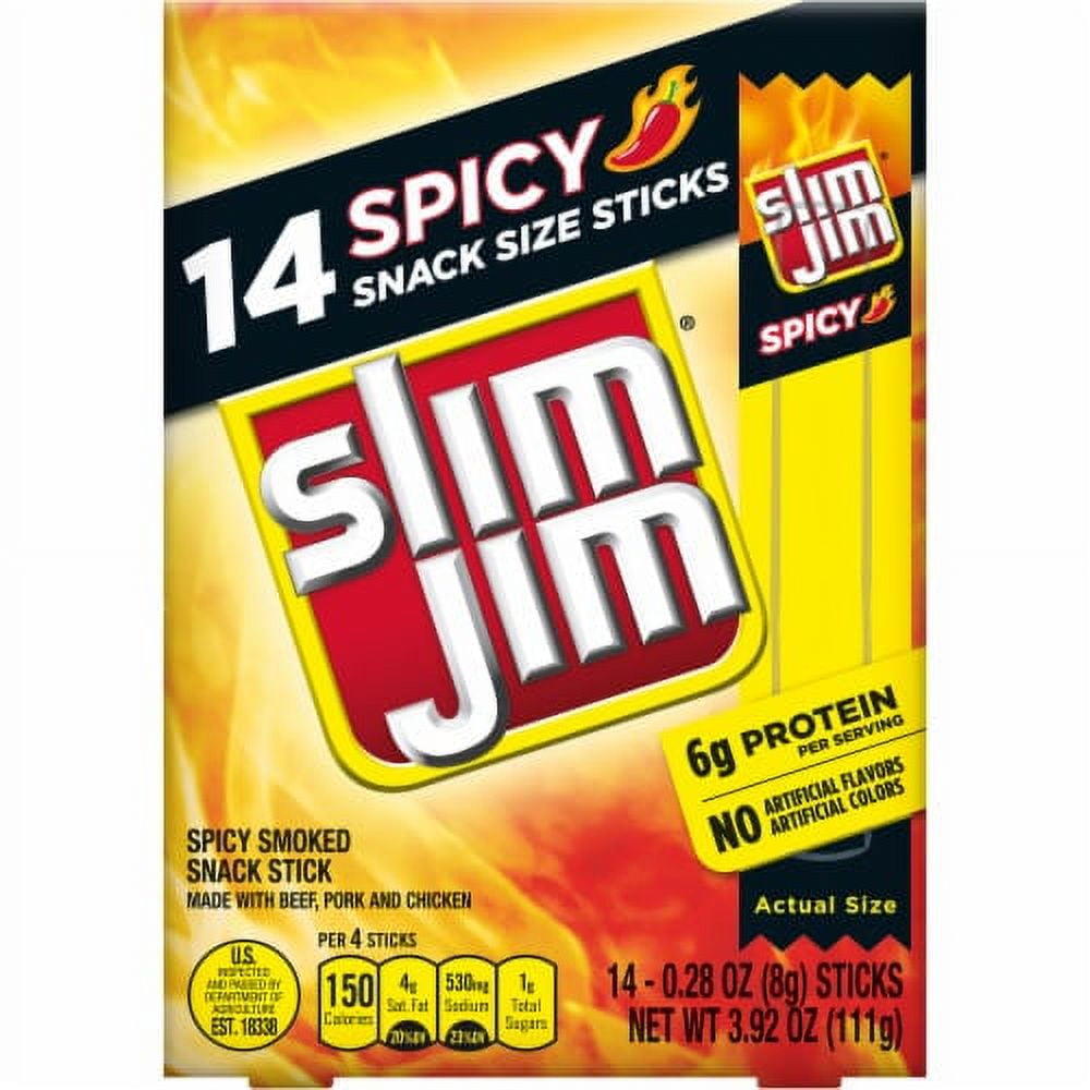 Slim Jim Spicy Snack-Sized Smoked Meat Sticks - Walmart.com