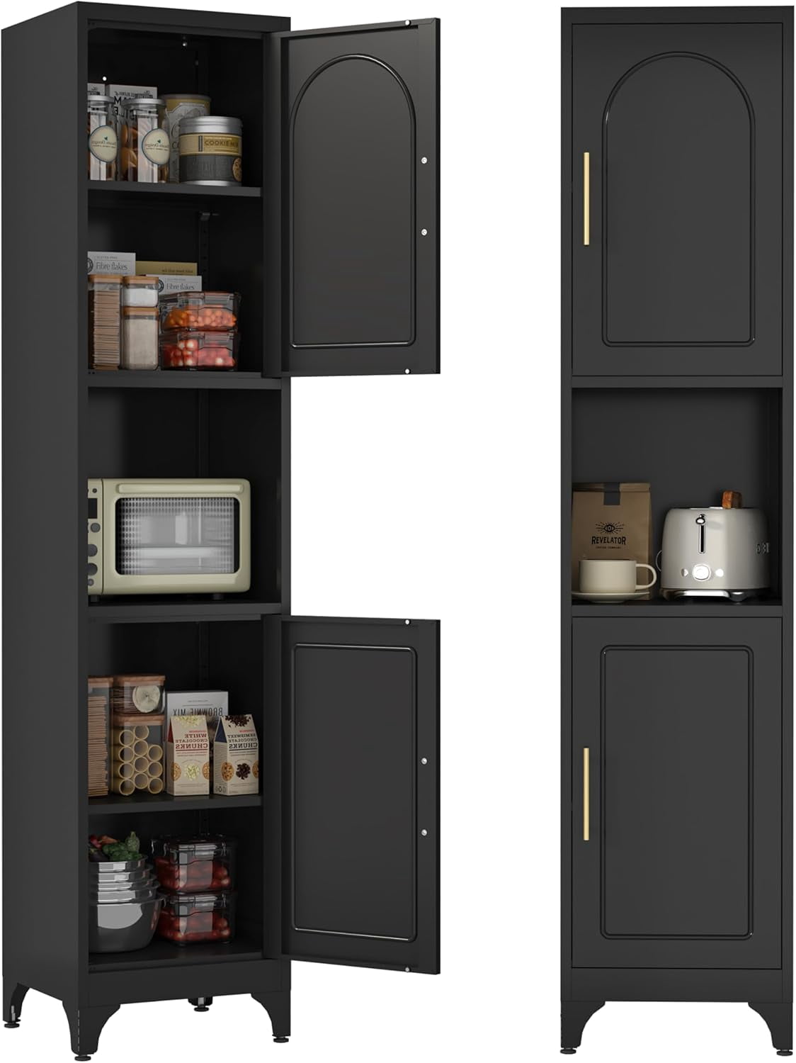 Slim Kitchen Storage Cabinet, 75" Tall Storage Cabinets with Doors and ...