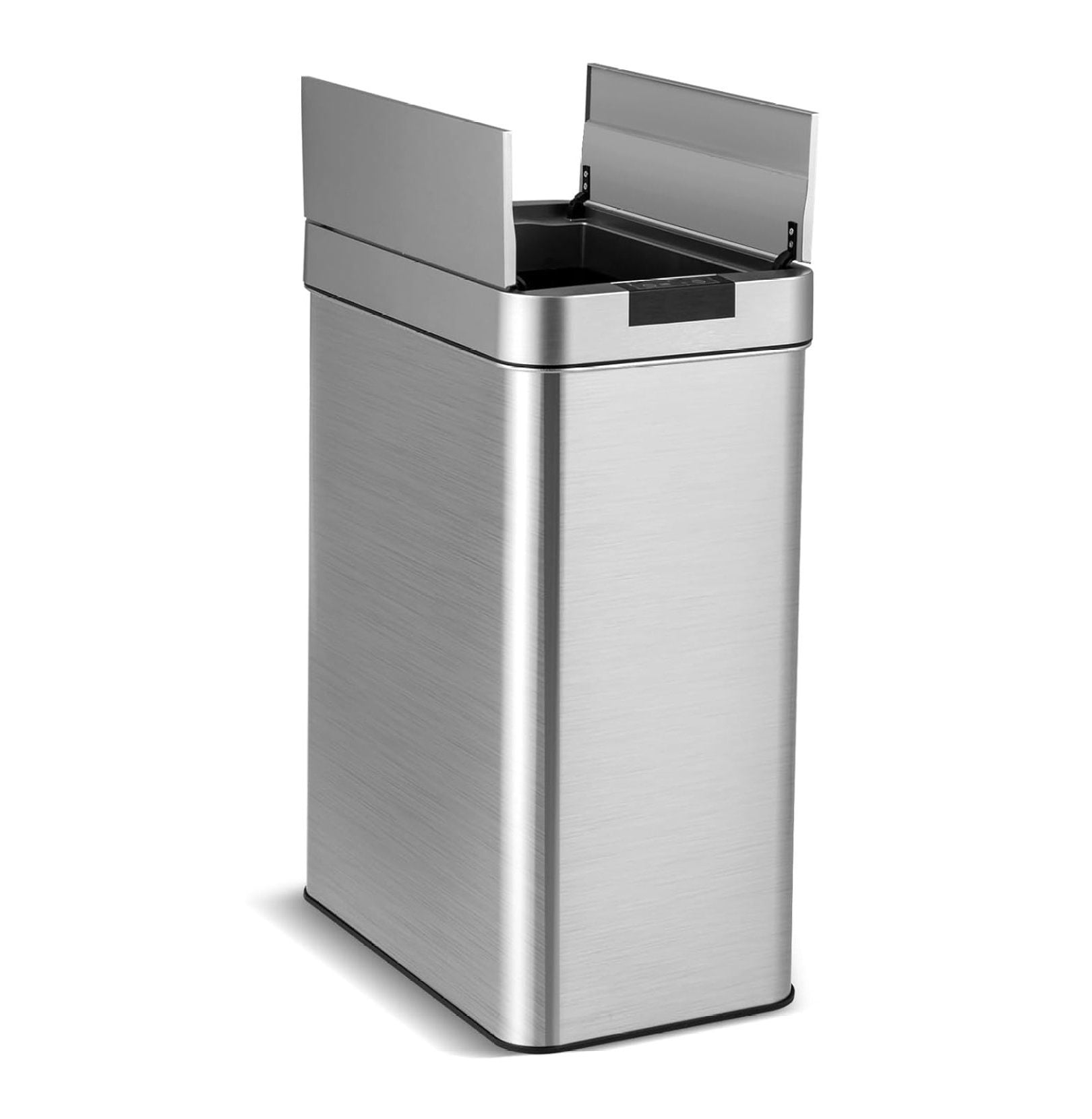 Slim Kitchen Trash Can with Wing Lids, 13.2 Gal Automatic Sensor ...