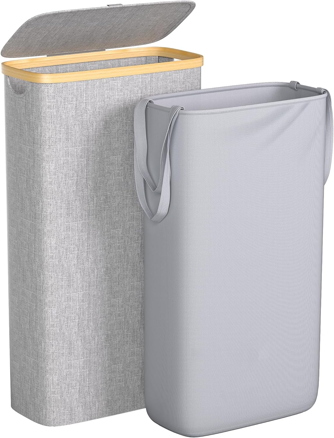 Slim Laundry Hamper, 60L Waterproof Narrow Laundry Basket with Lid and ...