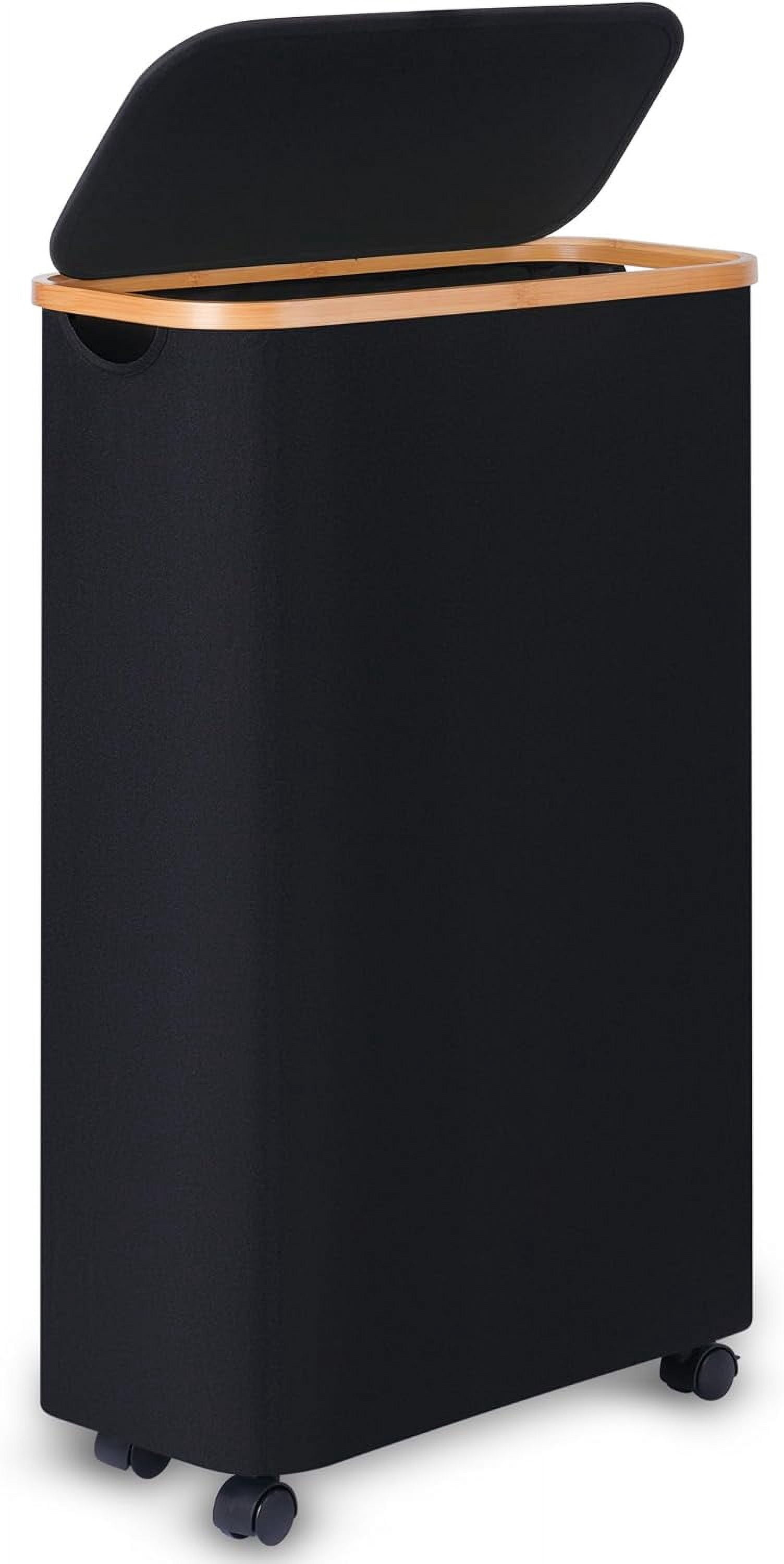 Slim Laundry Hamper with Wheels,Narrow Hampers for Laundry,Freestanding ...