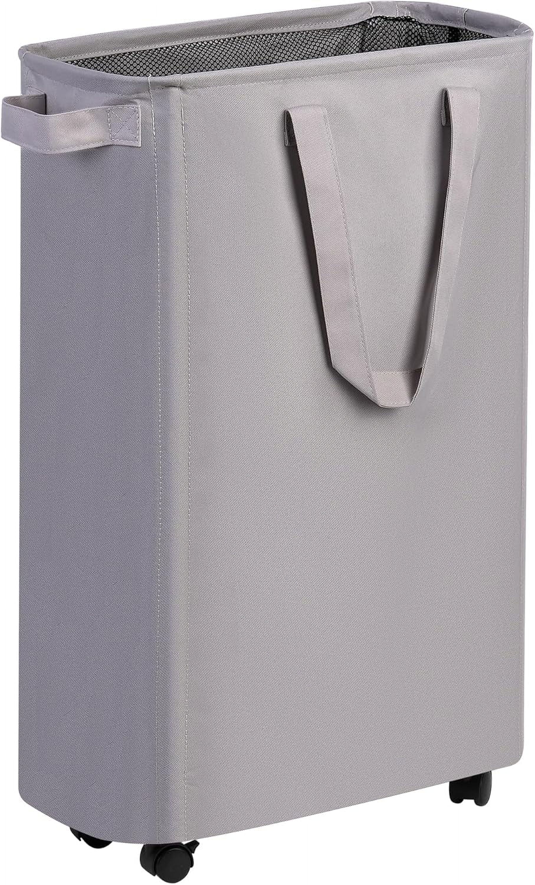 Slim Laundry Hamper with Wheels, Rolling Laundry Basket for Clothes ...