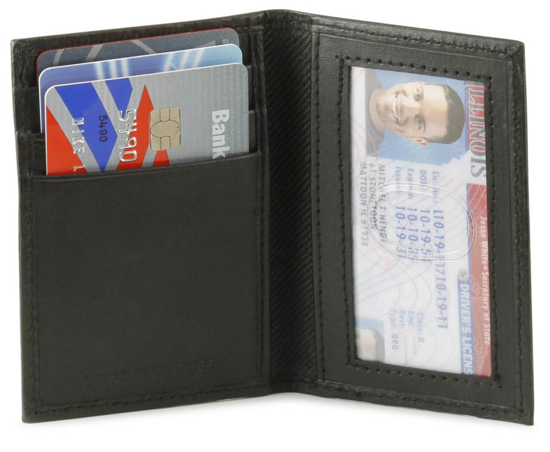 Slim Leather Card Case with ID Window - Walmart.com