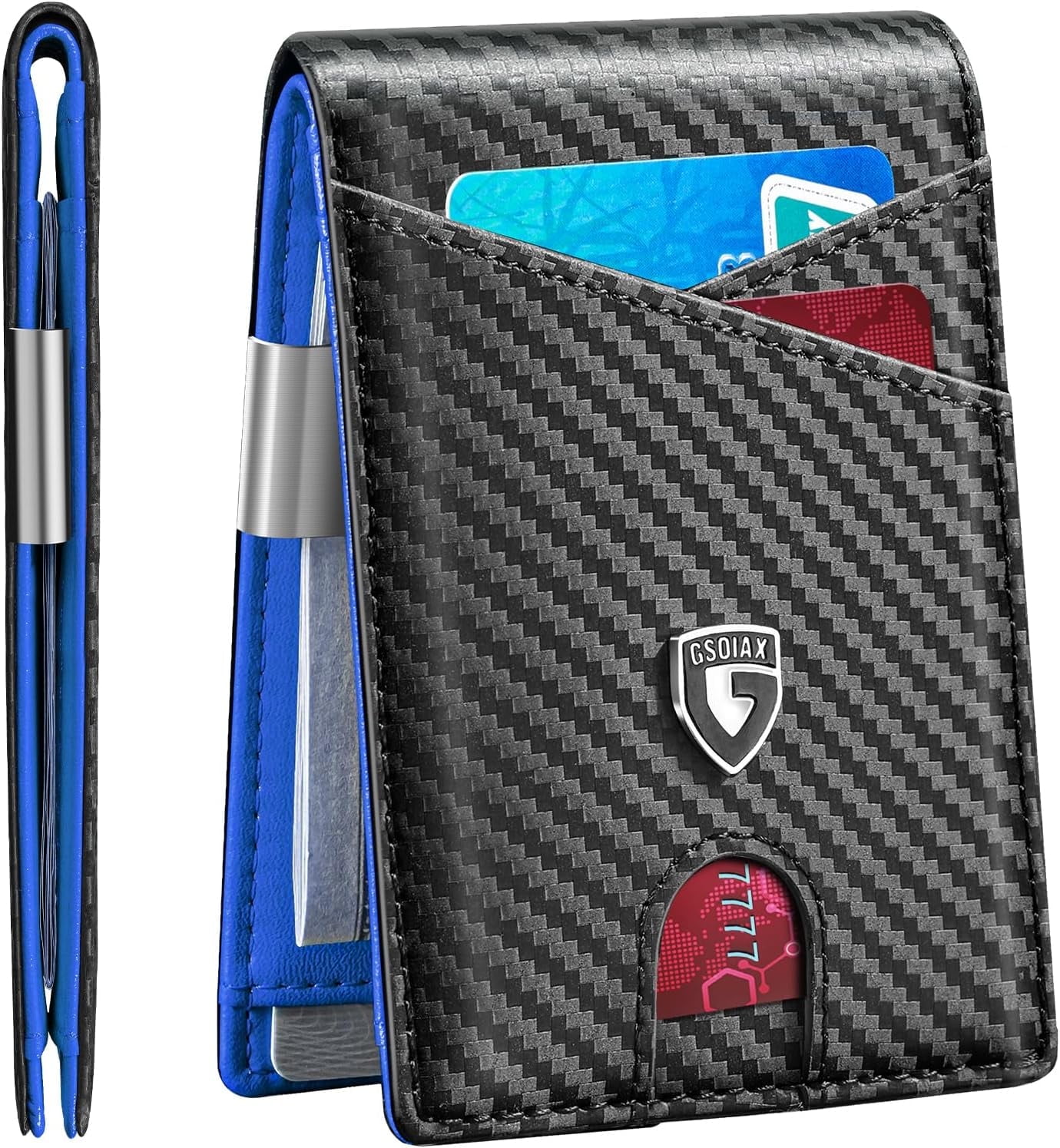 Slim Leather RFID Bifold Wallet for Men with Money Clip and 12 Credit ...