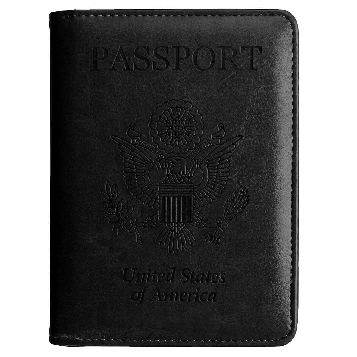 Slim Leather Travel Passport Wallet Holder Rfid Blocking Id Card Case