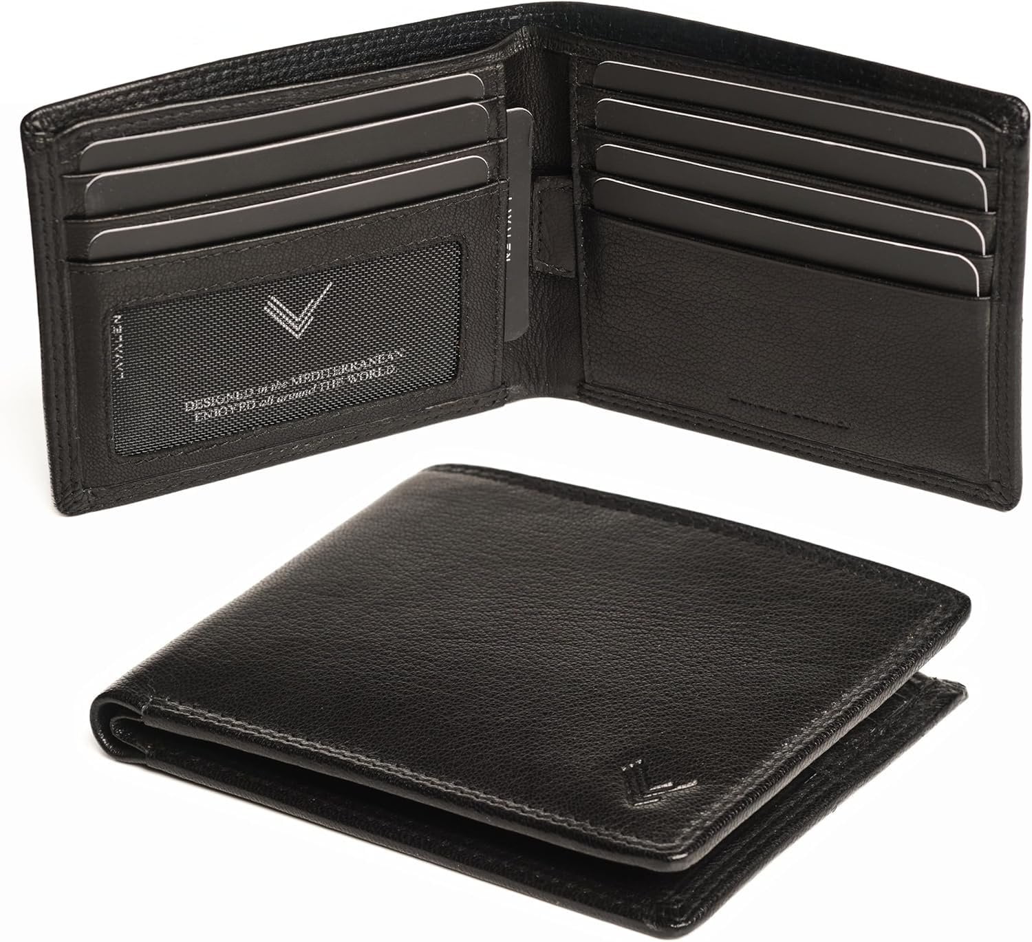 Slim Leather Wallet for Men - Mens Bifold Wallet with Front Pocket ...