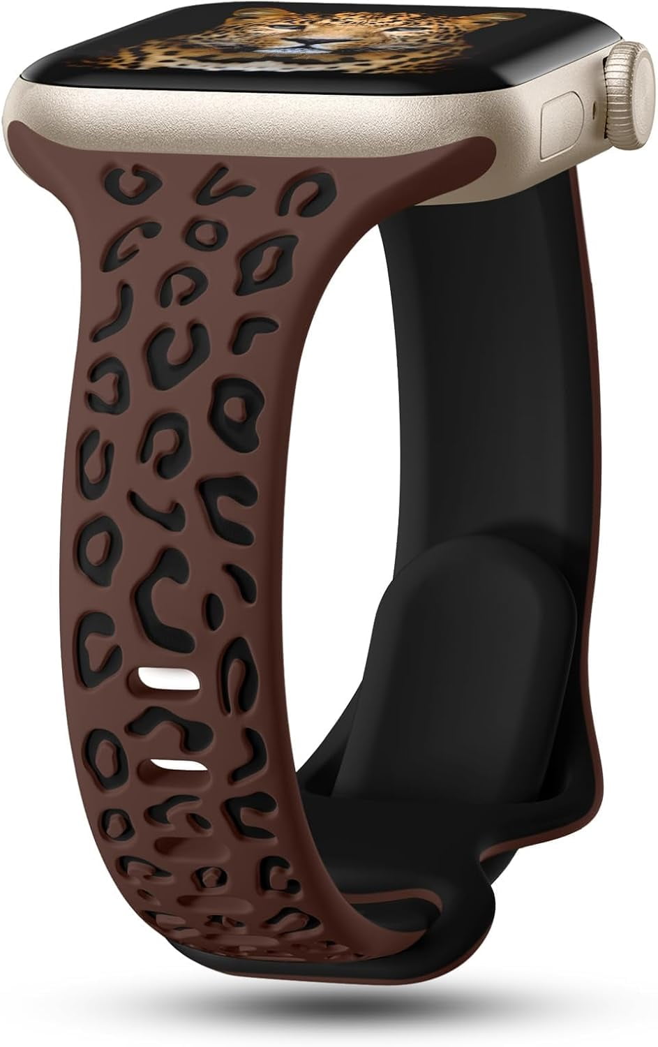 Slim Leopard Engraved Bands Compatible with Apple Watch Band 41mm 40mm ...