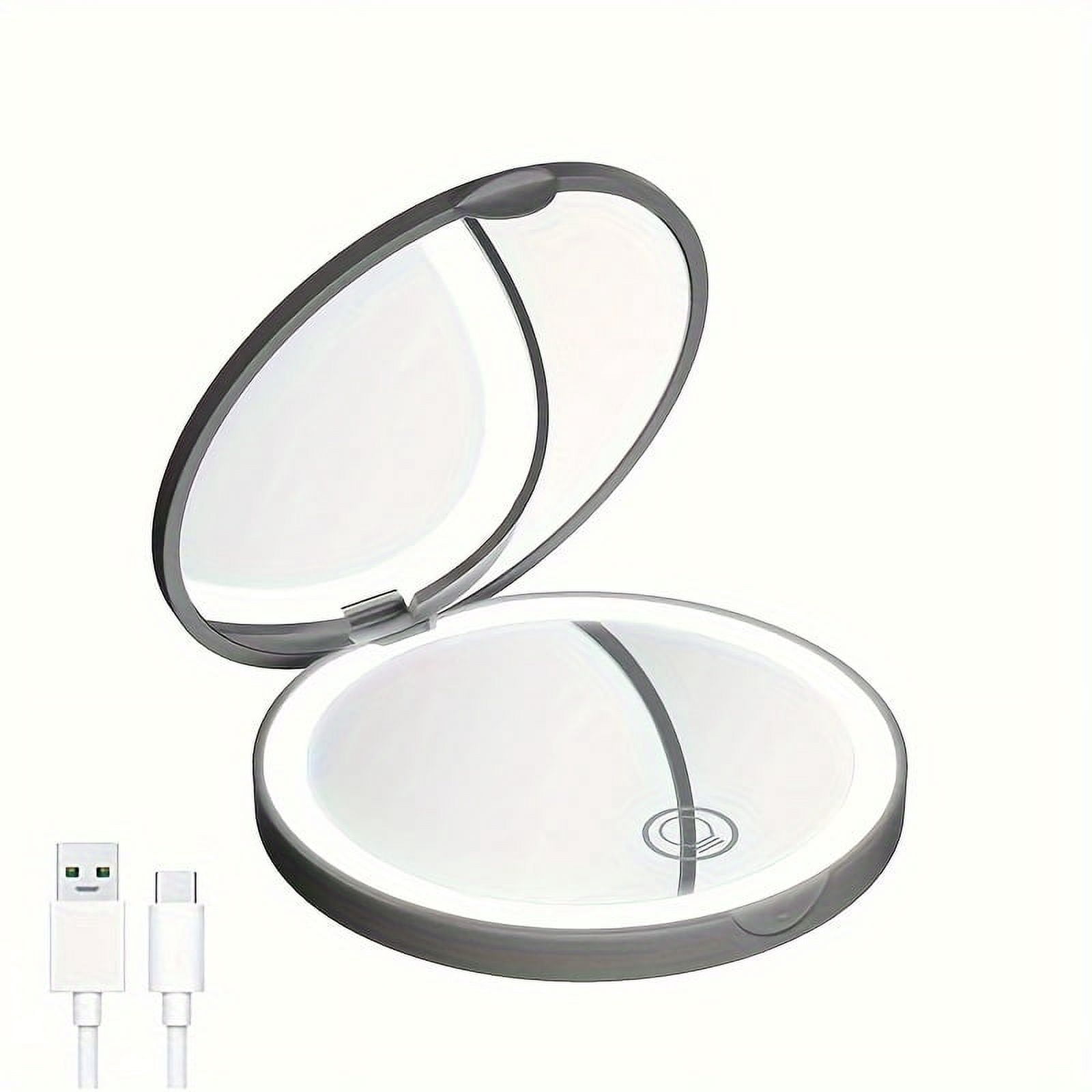 Slim Lighted Travel Makeup Mirror with Lights and Magnification ...