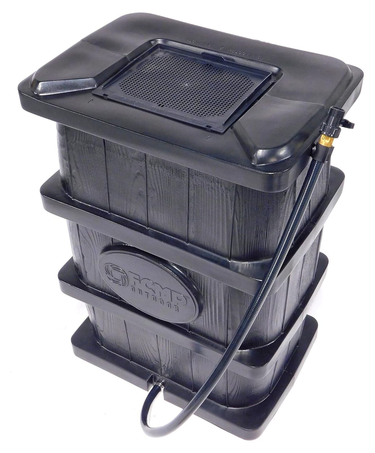 Slim Line Design 45-Gallon Wood Grain Outdoor Home Rain Water Catcher ...