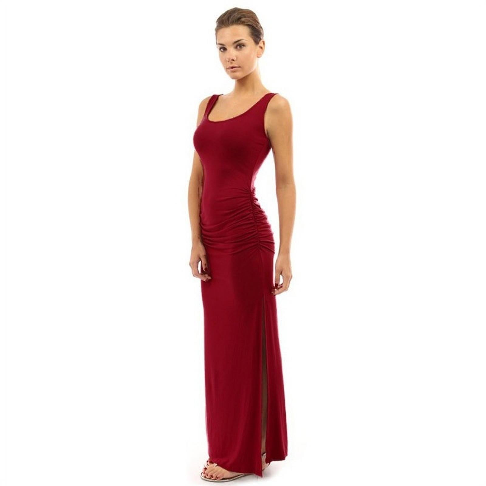Slim Long Dress Sexy Package Hip Dress Female Ruched High Slit Maxi ...