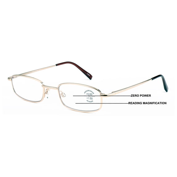 Slim Low Profile Lightweight Progressive Reading Glasses - Zero Power ...