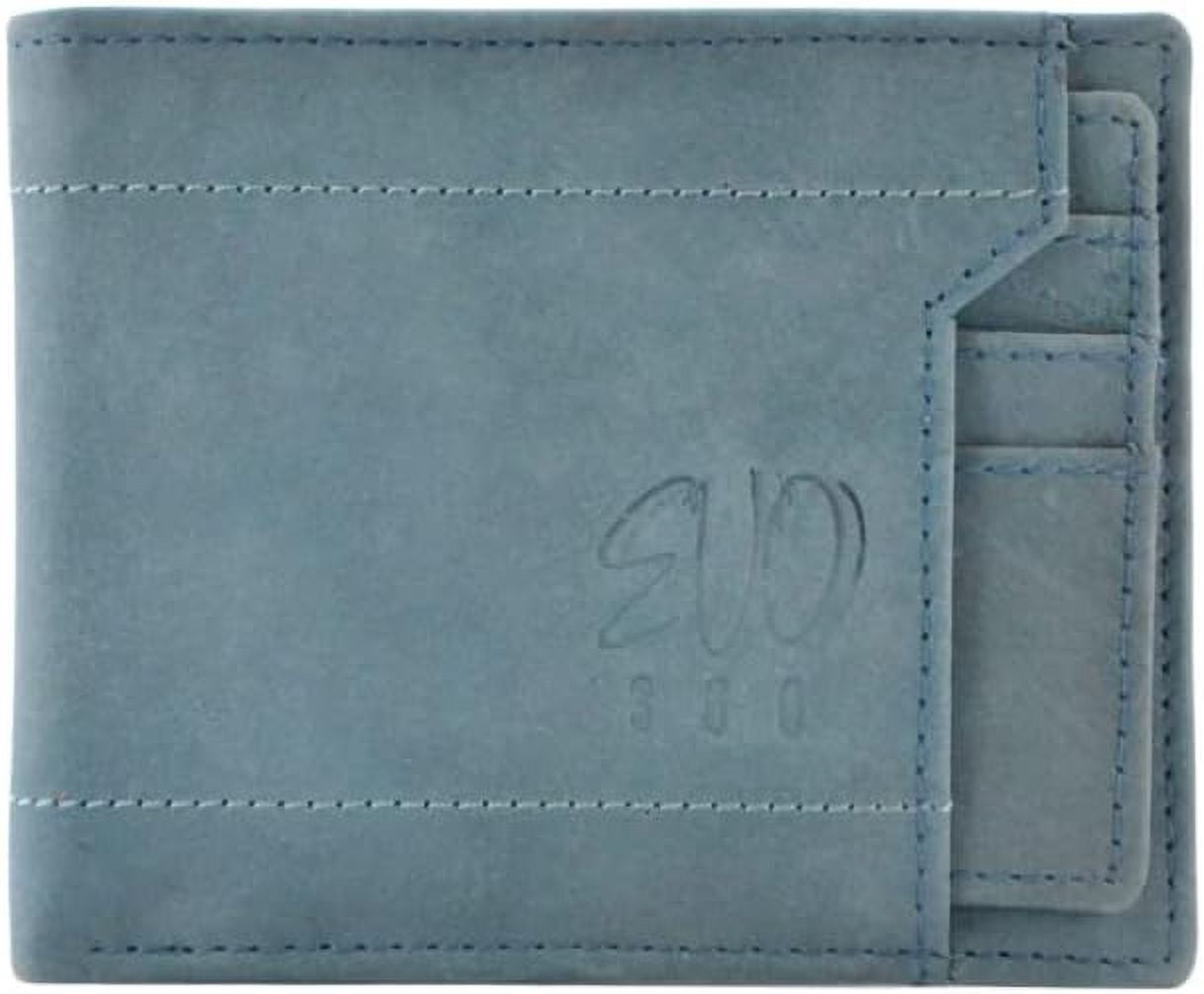 Slim Mens Bifold Leather Wallet With Zip Coin Pocket - RFID Blocking ...