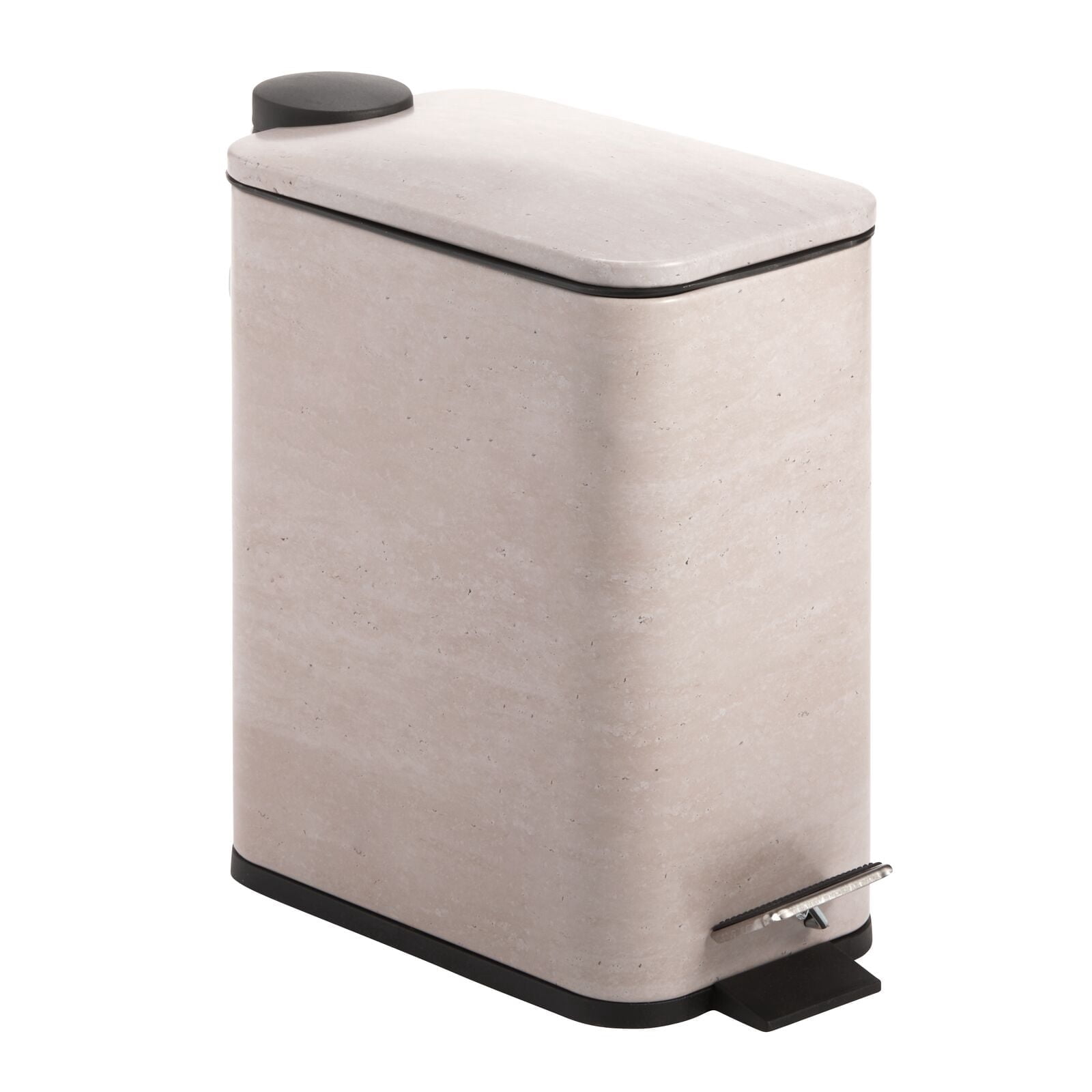 Slim Metal 1.3 Gallon Step Trash Can with Lid/Liner, Stone Print ...