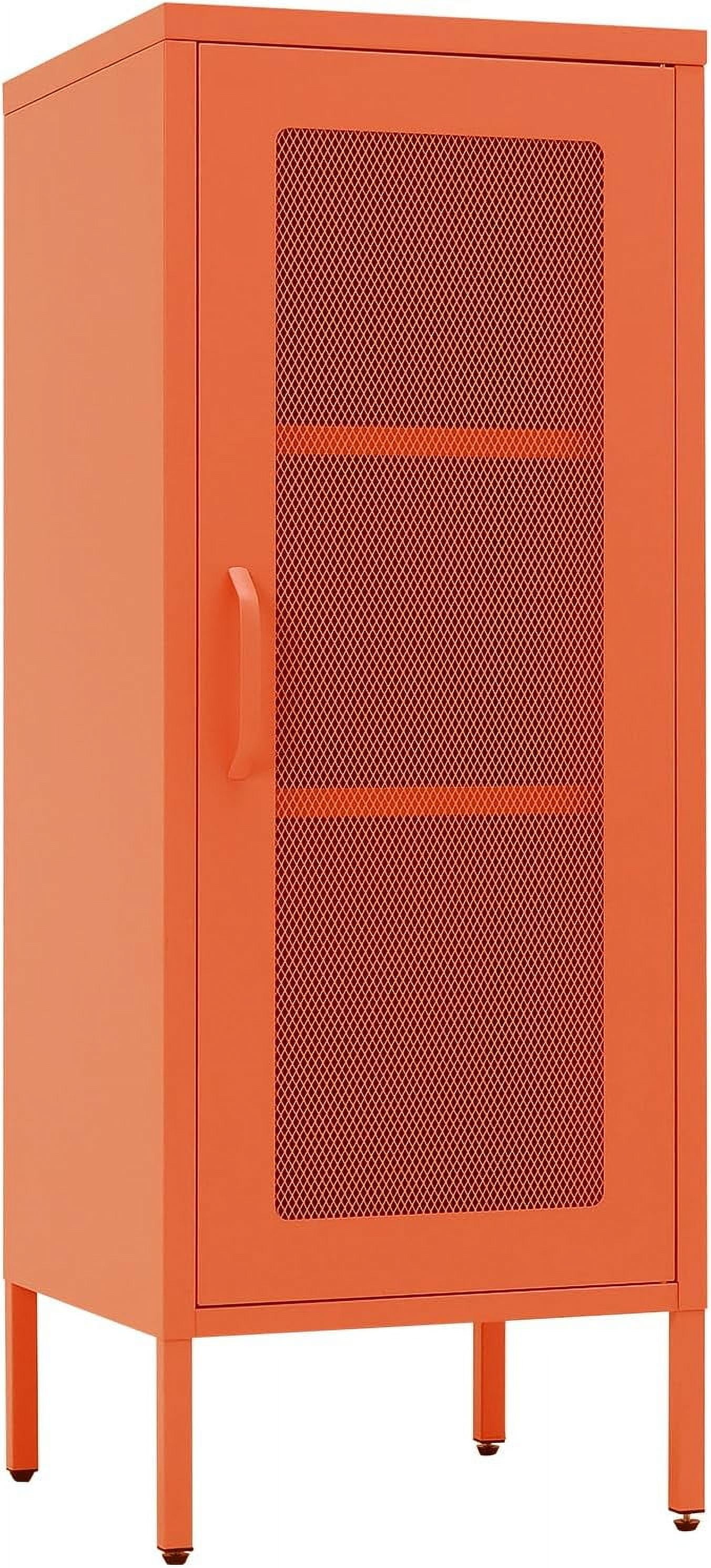 Slim Metal Storage Cabinet with Mesh Doors - 42'' Tall Narrow Organizer ...