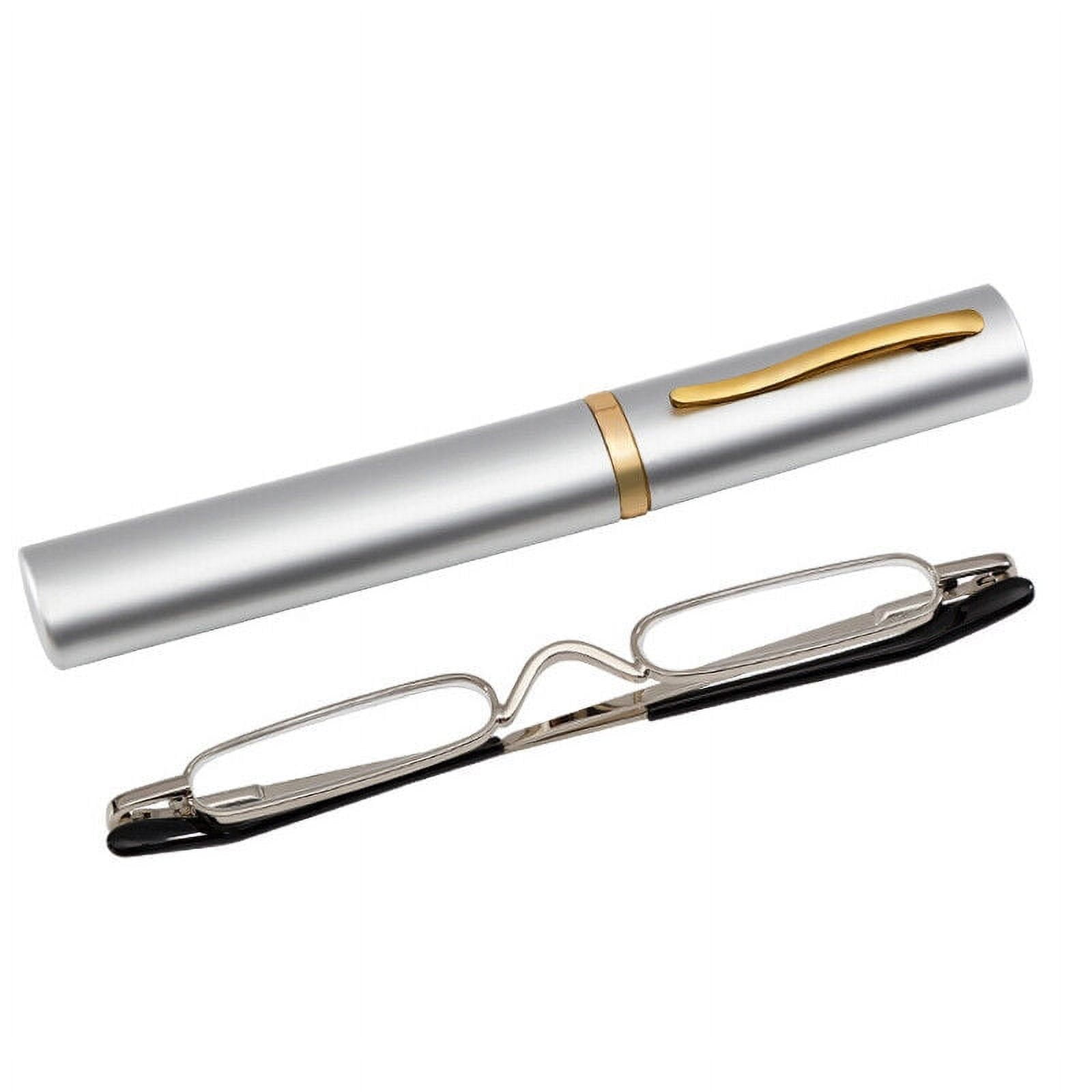 Slim Mini Reading Glasses Pocket Retro Metal Readers with Case +1.0~+4. ...