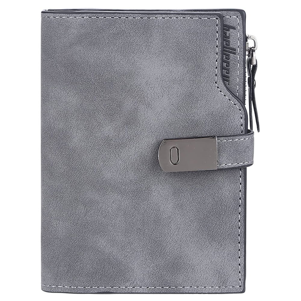 Slim Minimalist Wallet, Leather Wallet With Snap Closure And Detailed ...