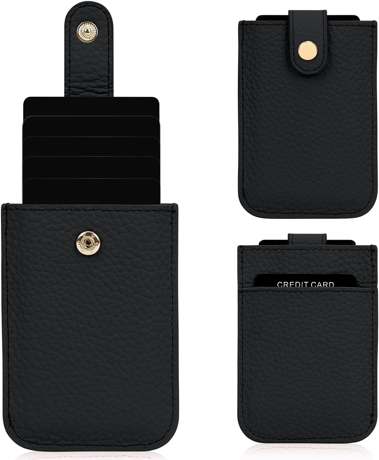 Slim Minimalist Wallet - Pull-Out Card Organizer, Soft Leather Card ...