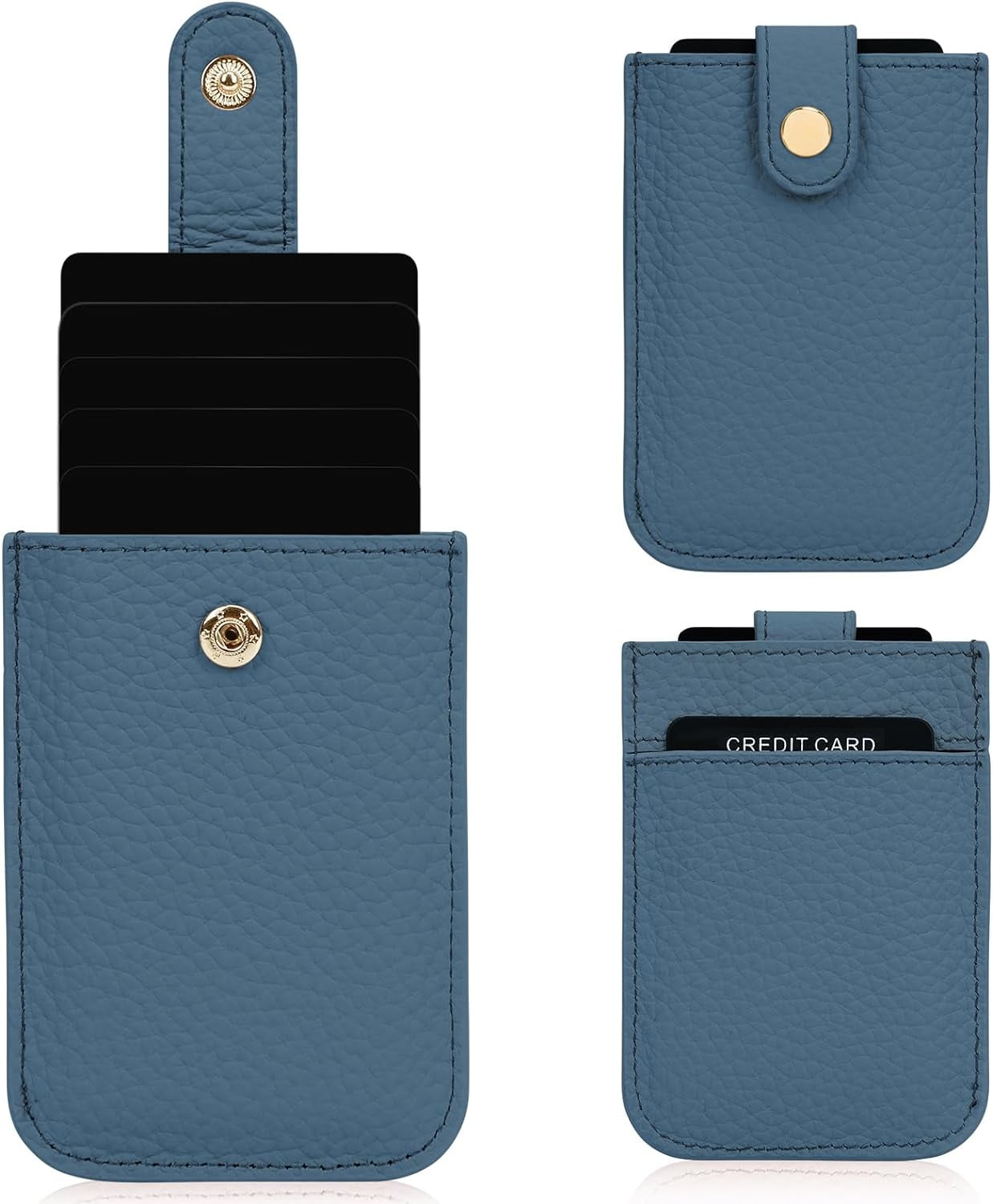 Slim Minimalist Wallet - Pull-Out Card Organizer, Soft Leather Card ...