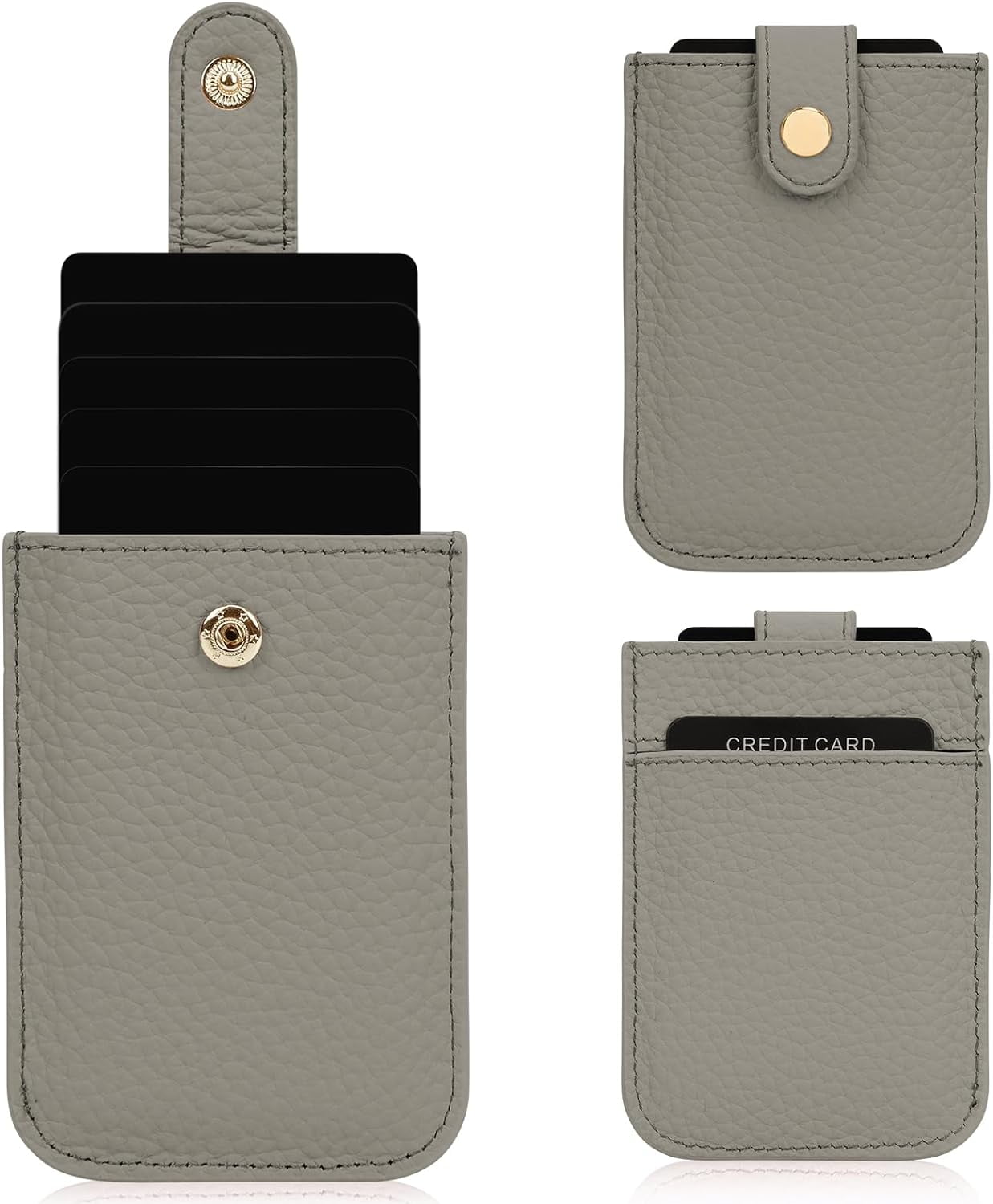 Slim Minimalist Wallet - Pull-Out Card Organizer, Soft Leather Card ...