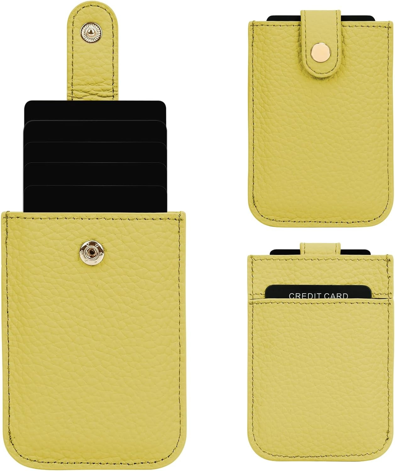 Slim Minimalist Wallet - Pull-Out Card Organizer, Soft Leather Card ...