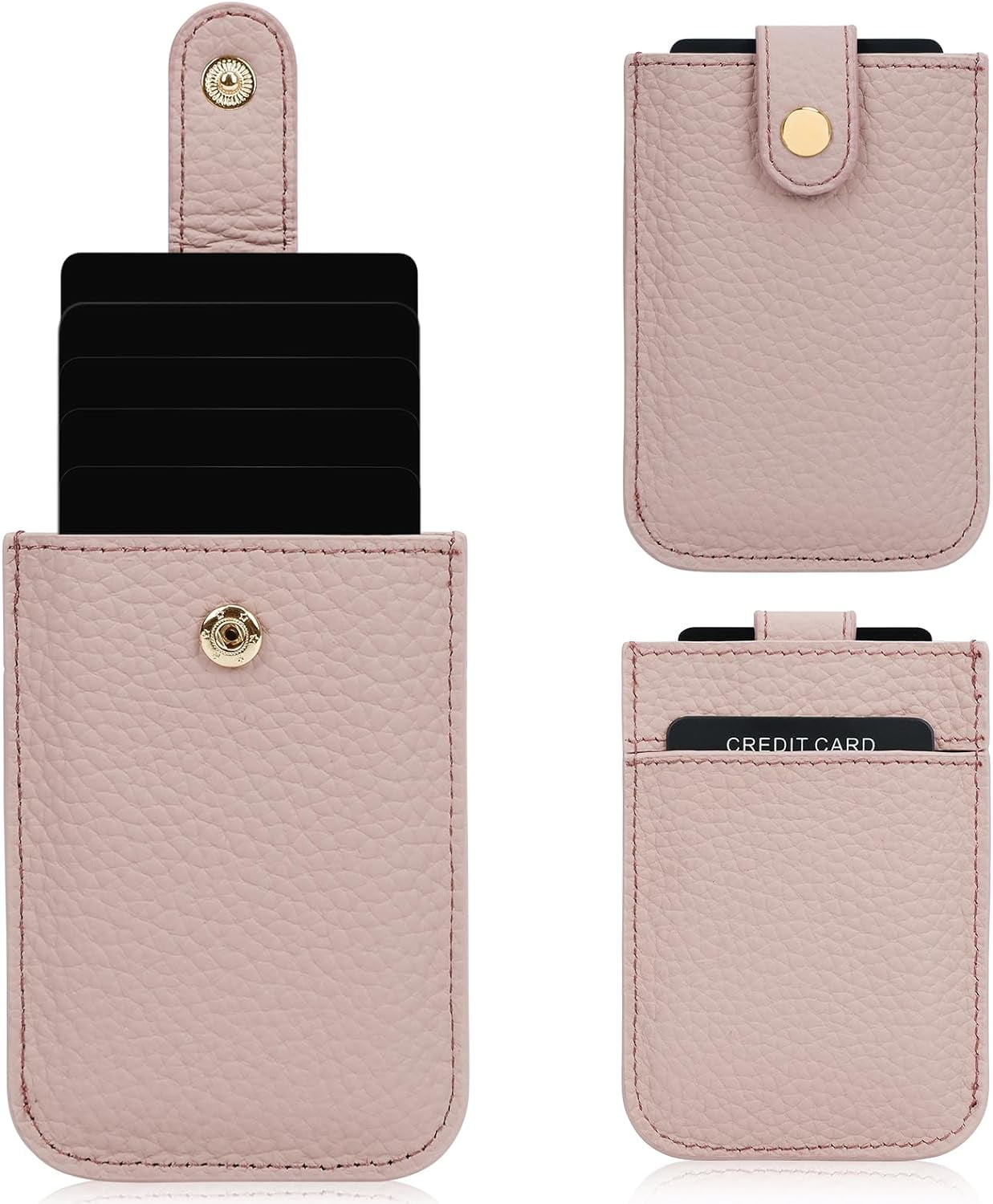 Slim Minimalist Wallet - Pull-Out Card Organizer, Soft Leather Card ...