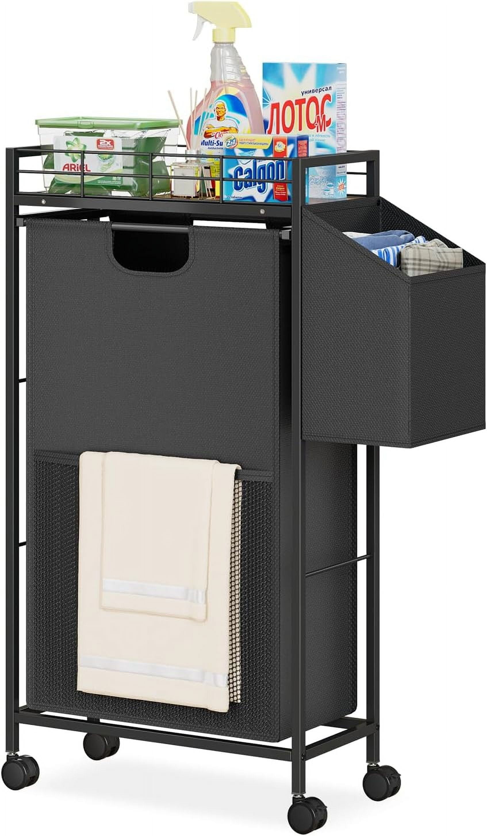 Slim Narrow Laundry Hamper Basket Skinny Thin Clothes Hamper for Small ...