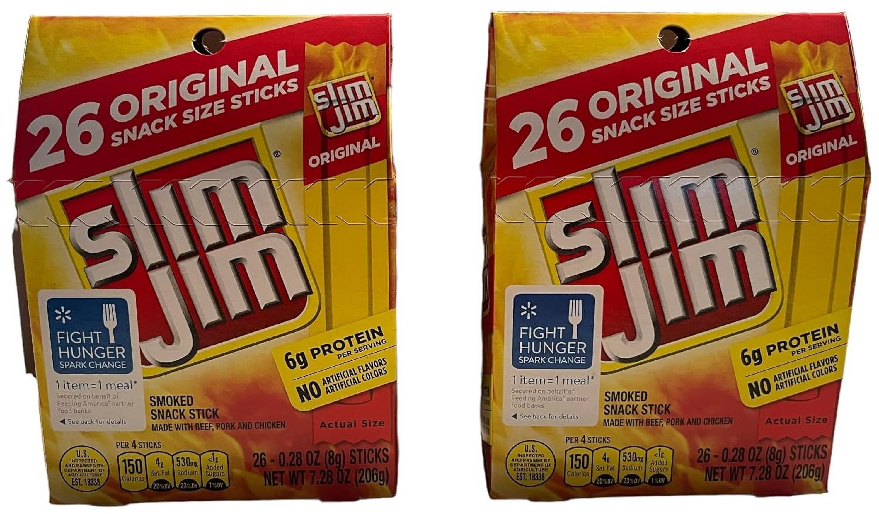 Slim Original Flavor Smoked Snack Sticks 2 Pack (52 Total Sticks) Pick ...