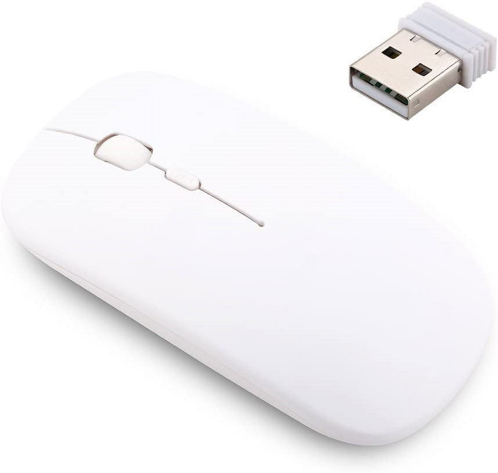 Slim Rechargeable Wireless Mouse, 2.4G Portable Optical Silent Ultra ...