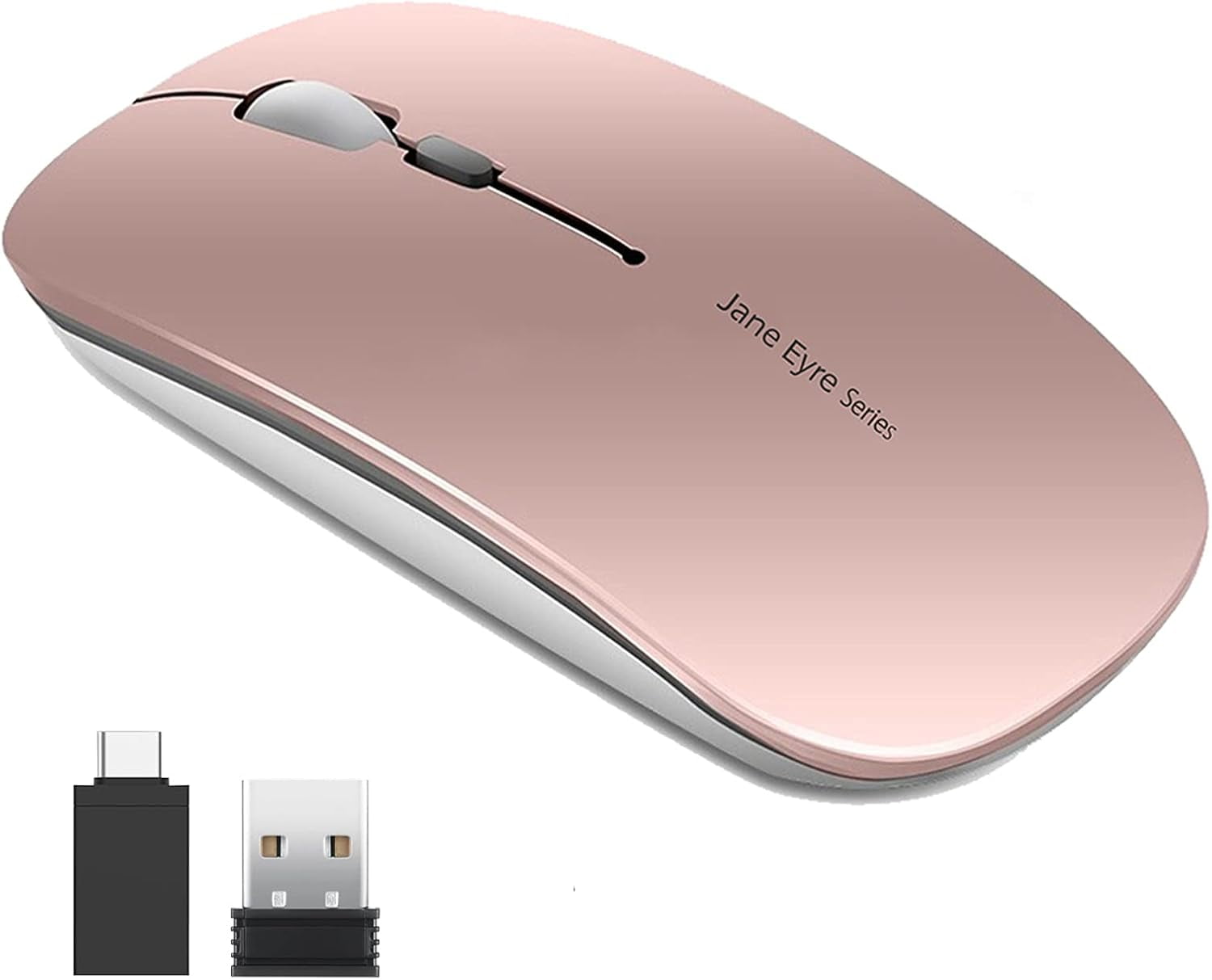 Slim Rechargeable Wireless Mouse, 2.4G Portable Optical Silent Ultra ...