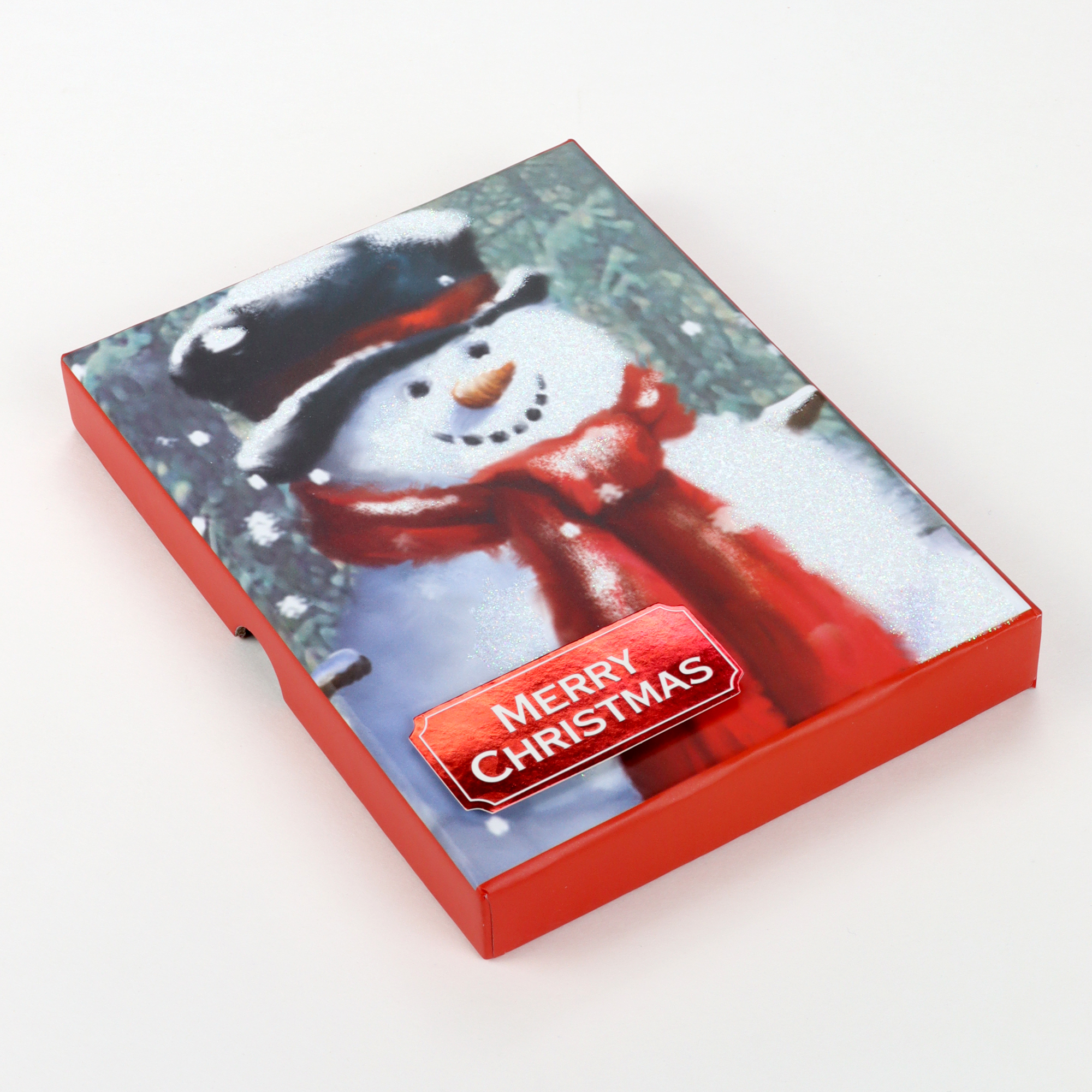 Slim Rectangle Gift Card and Money Holder Box, Snowman Red, 1 Count, by ...
