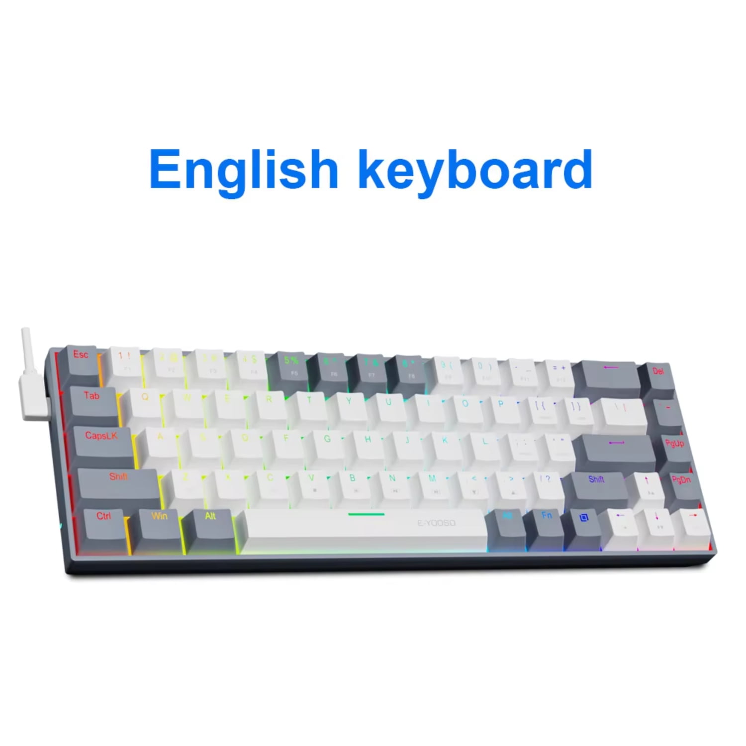 Slim Red Z686 RGB 60% Mini Mechanical Gaming Wired Keyboard for Gamer ...