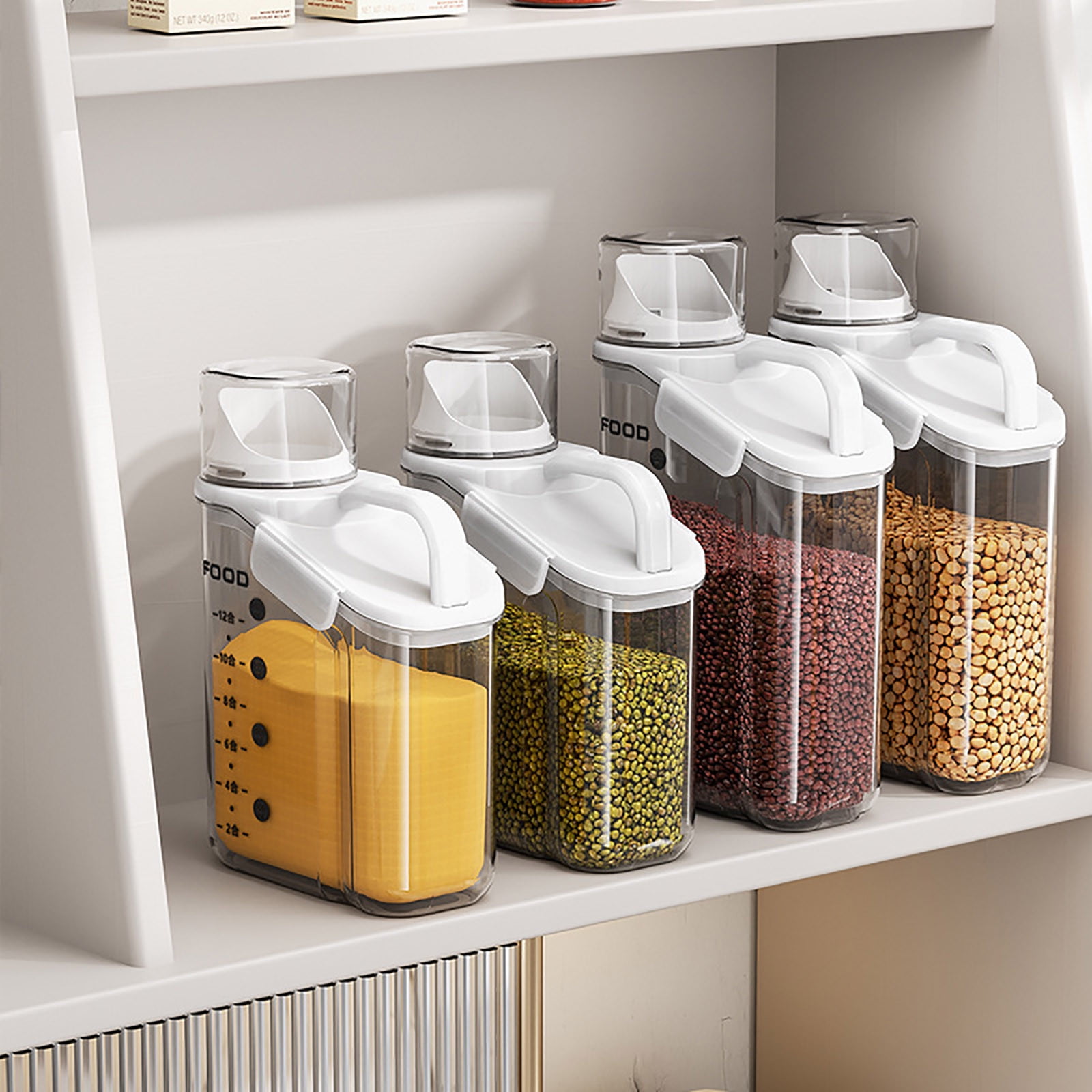 Slim Rice Container Storage Tank, Dry Food Airtight Container kitchen ...