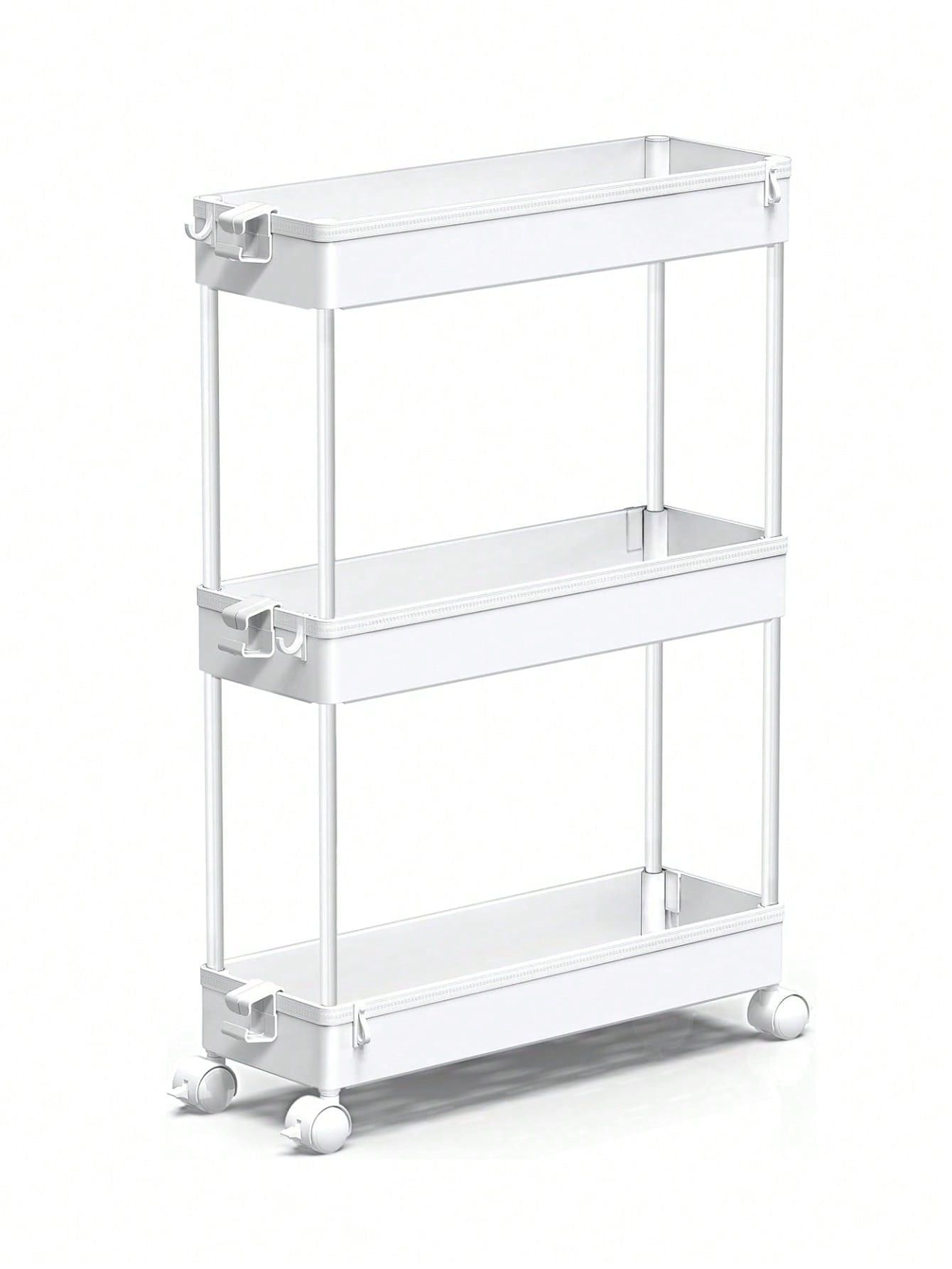 Slim Rolling Storage Cart – 3-Tier Mobile Utility Organizer with Slide ...