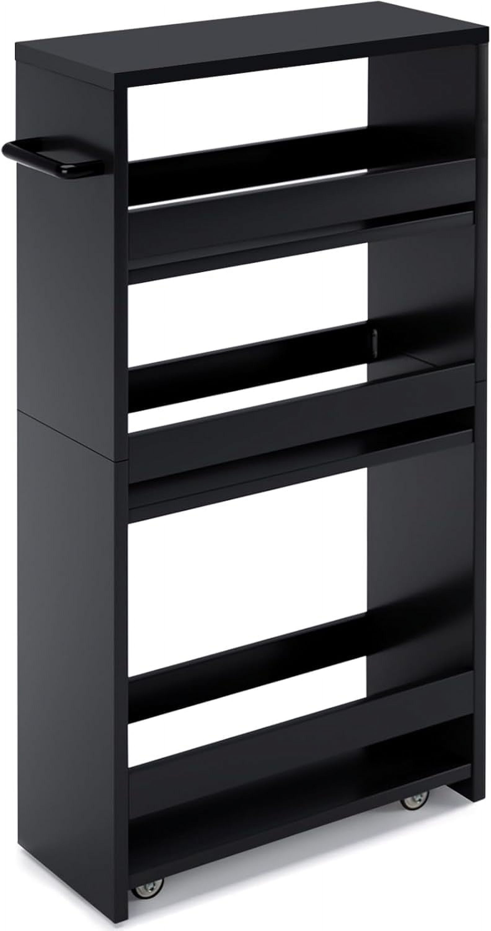 Slim Rolling Storage Cart 4-Tier Kitchen Cart with Wheels, Laundry Room ...