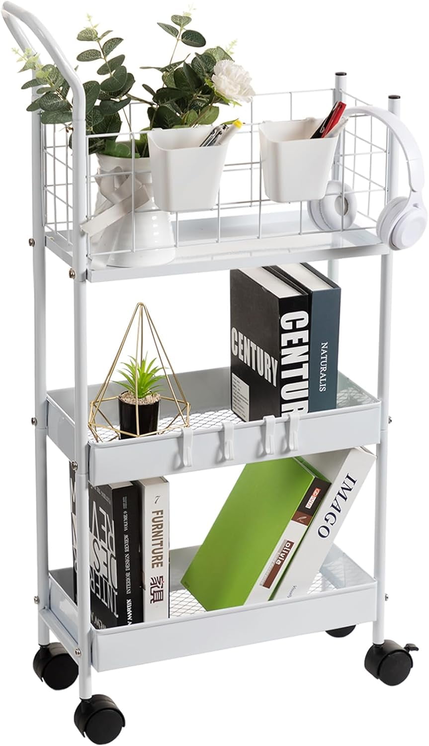 Slim Rolling Storage Cart, Bathroom Cart Organizer for Bathroom ...