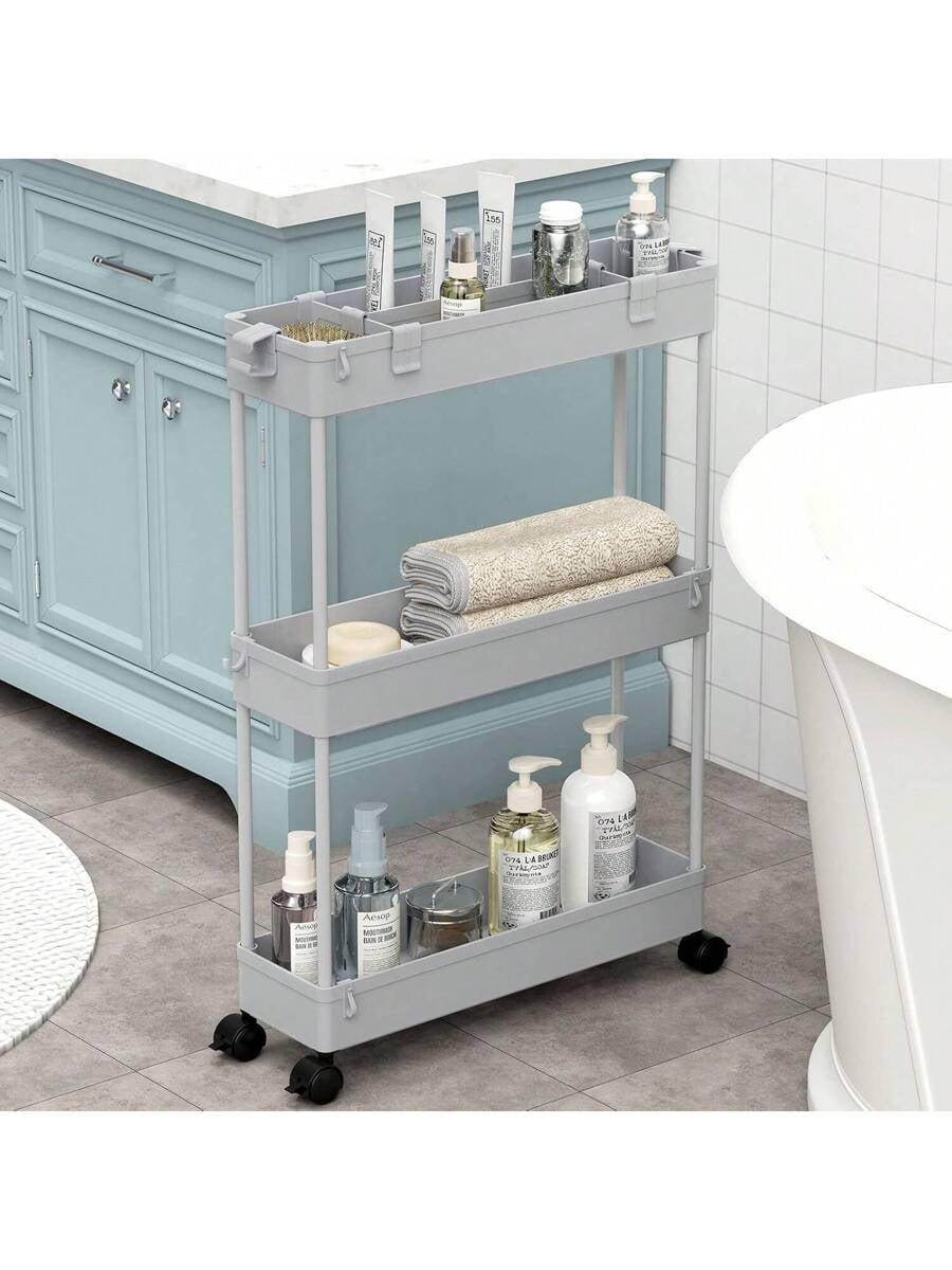 Slim Rolling Storage Cart Storage Cart Organizer Rolling Multipurpose ...