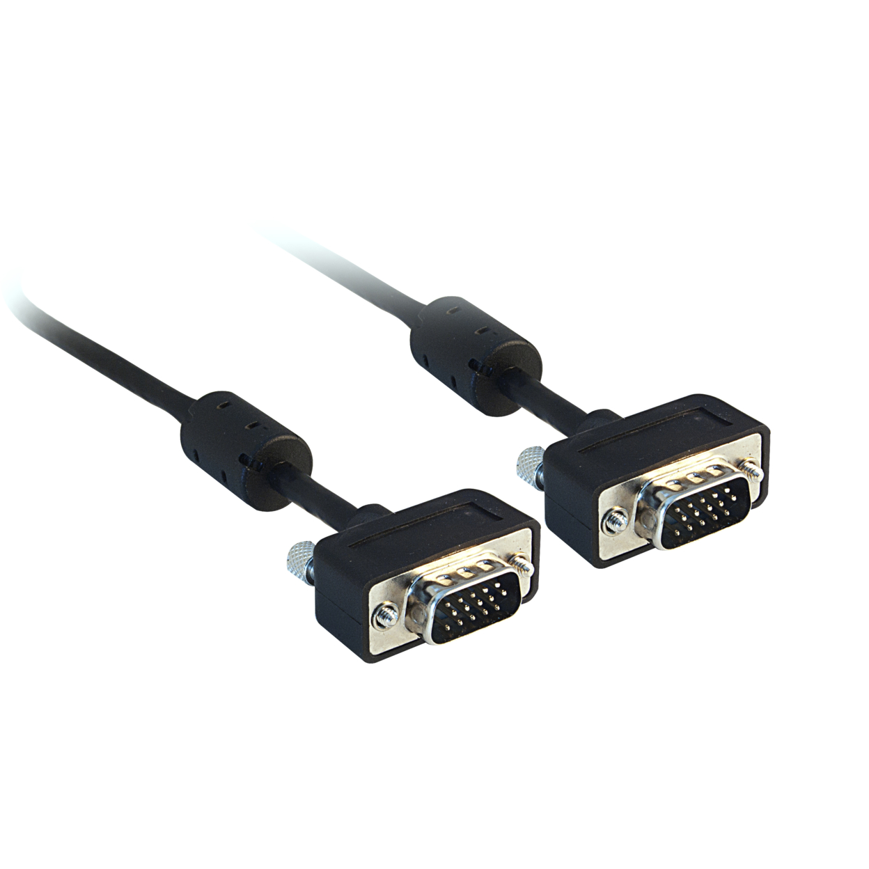 Slim SVGA Cable with Ferrites, Black, HD15 Male, Coaxial Construction ...