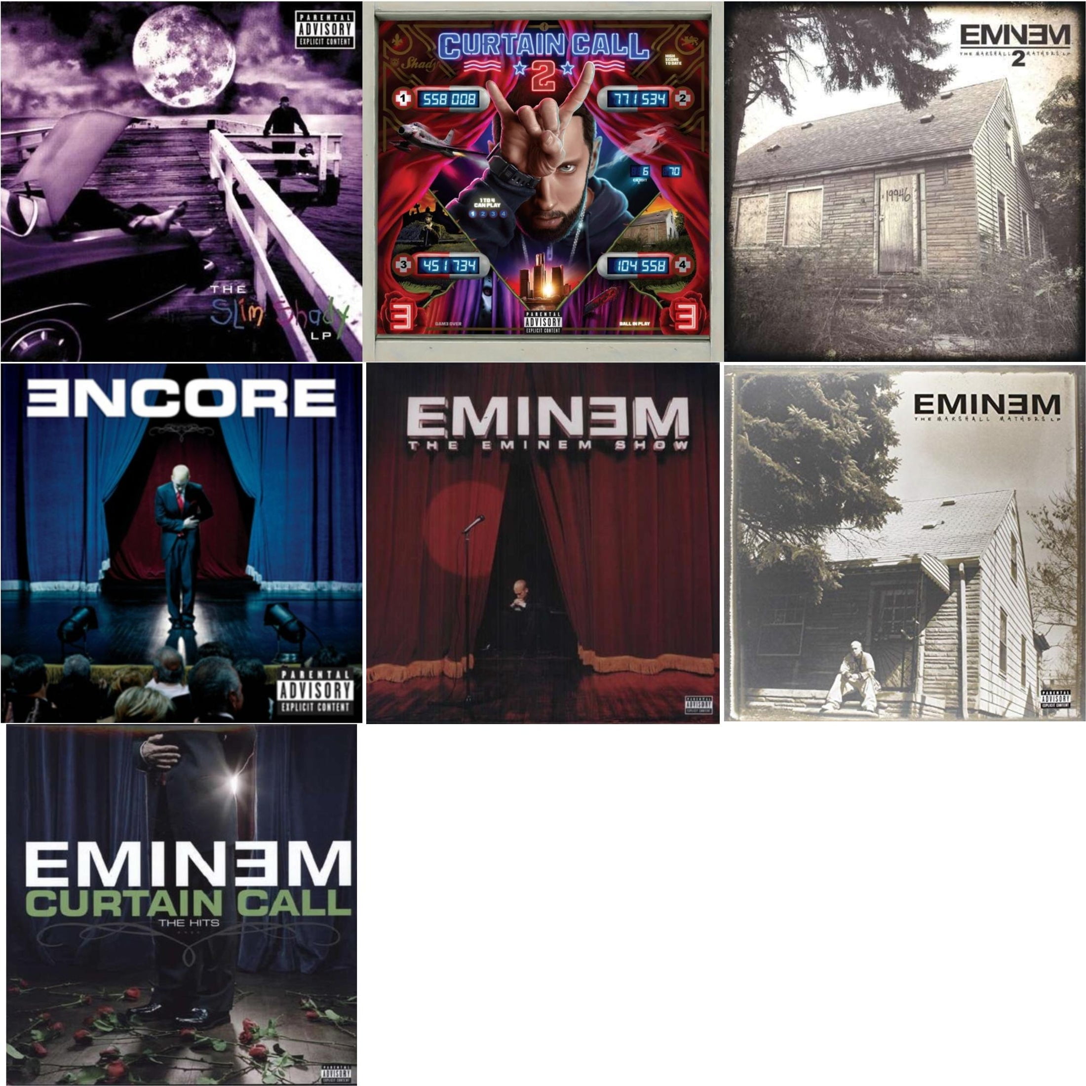 Slim Shady LP & Curtain Call 2 (2LP) & Marshall Mathers LP 2 & Encore & Eminem Show & Marshall ...