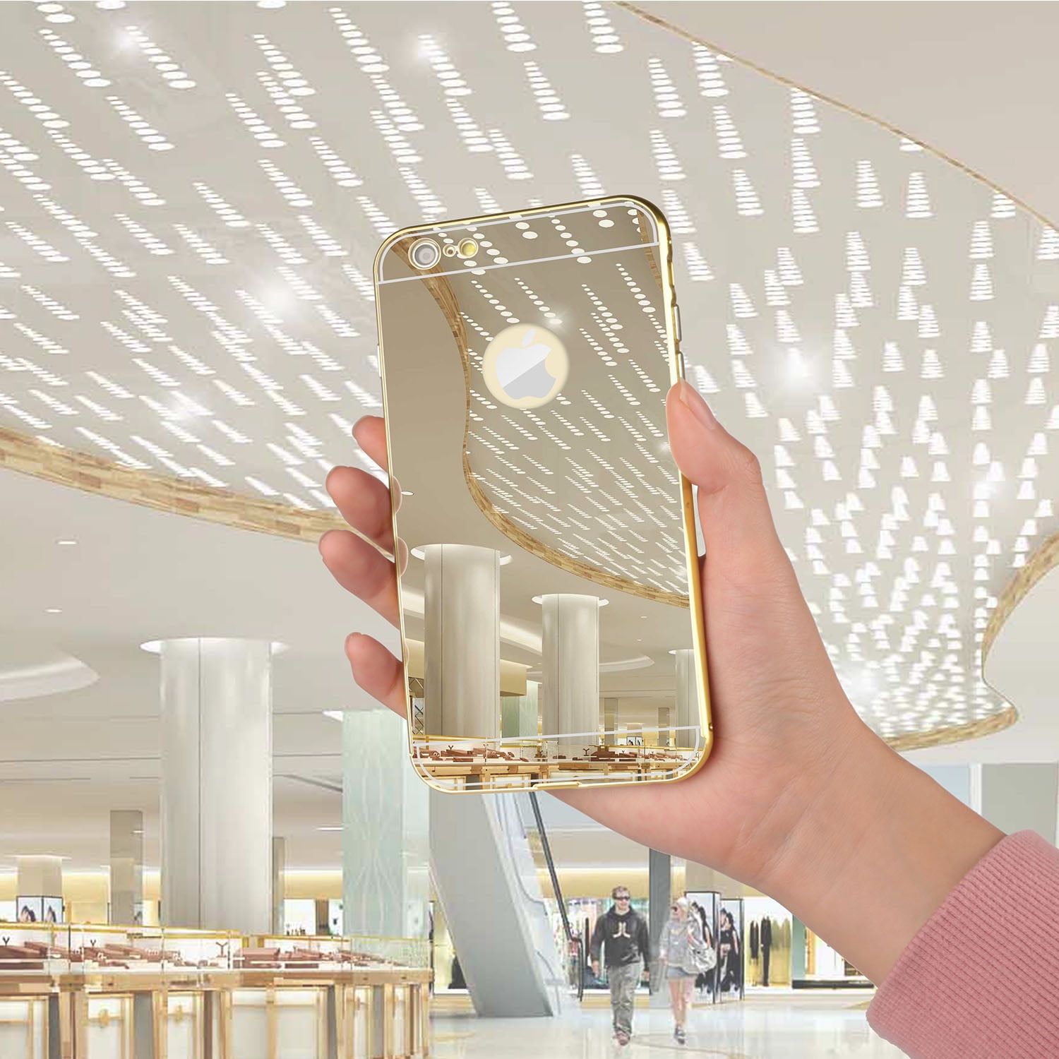 Slim Shock-Resistant Mirror Case For iPhone 6/6S - Champagne Gold ...