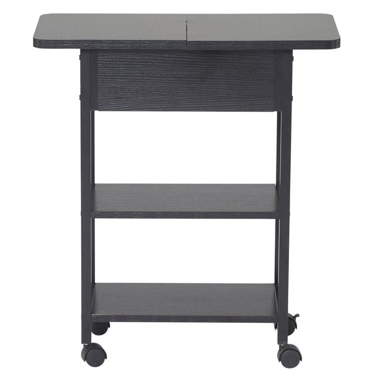 Slim Side Table with Charging Station and Wheels, Rolling End Table ...