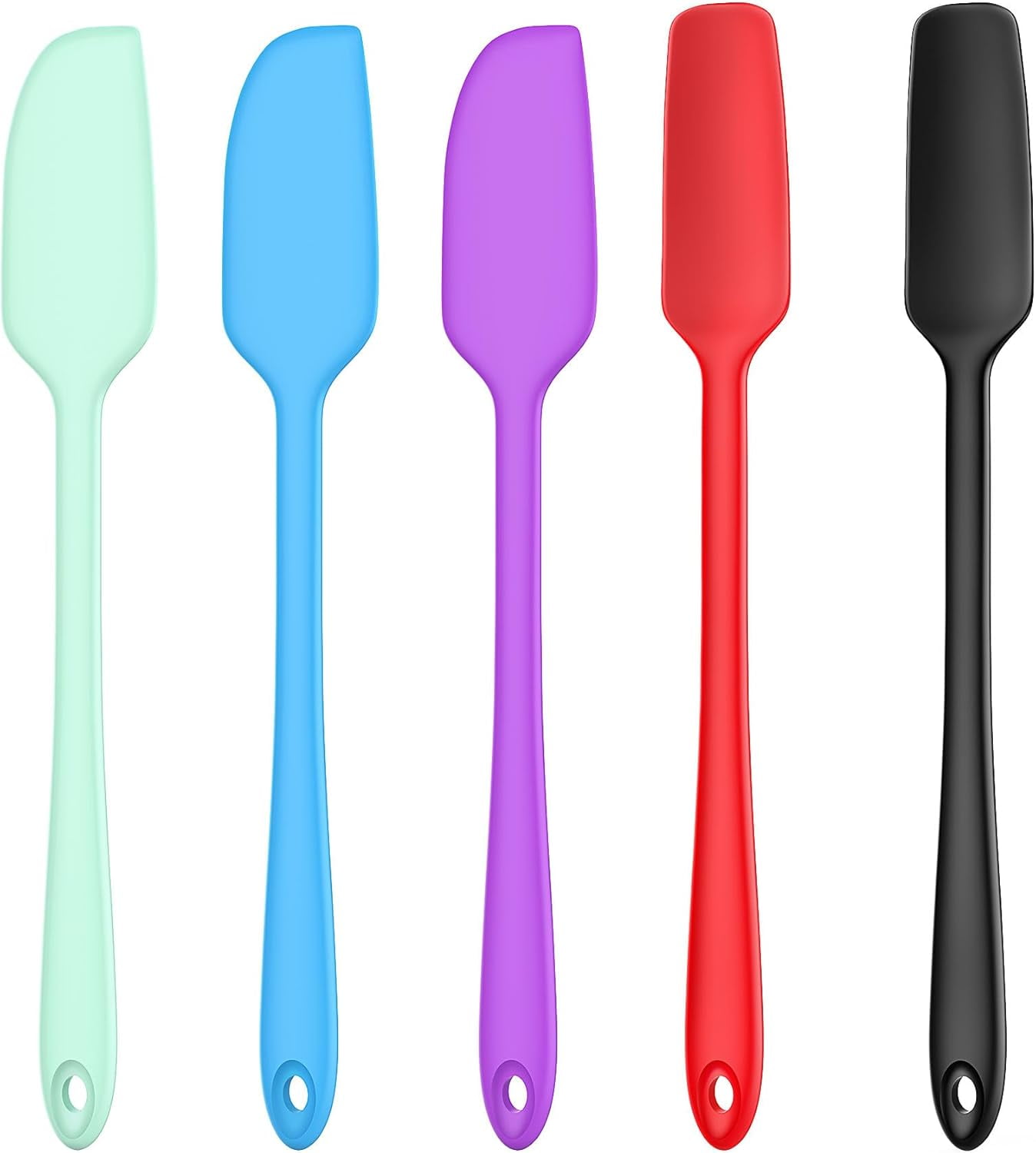Slim Silicone Spatula Set, 5 Piece Food Grade Rubber Spatulas for ...