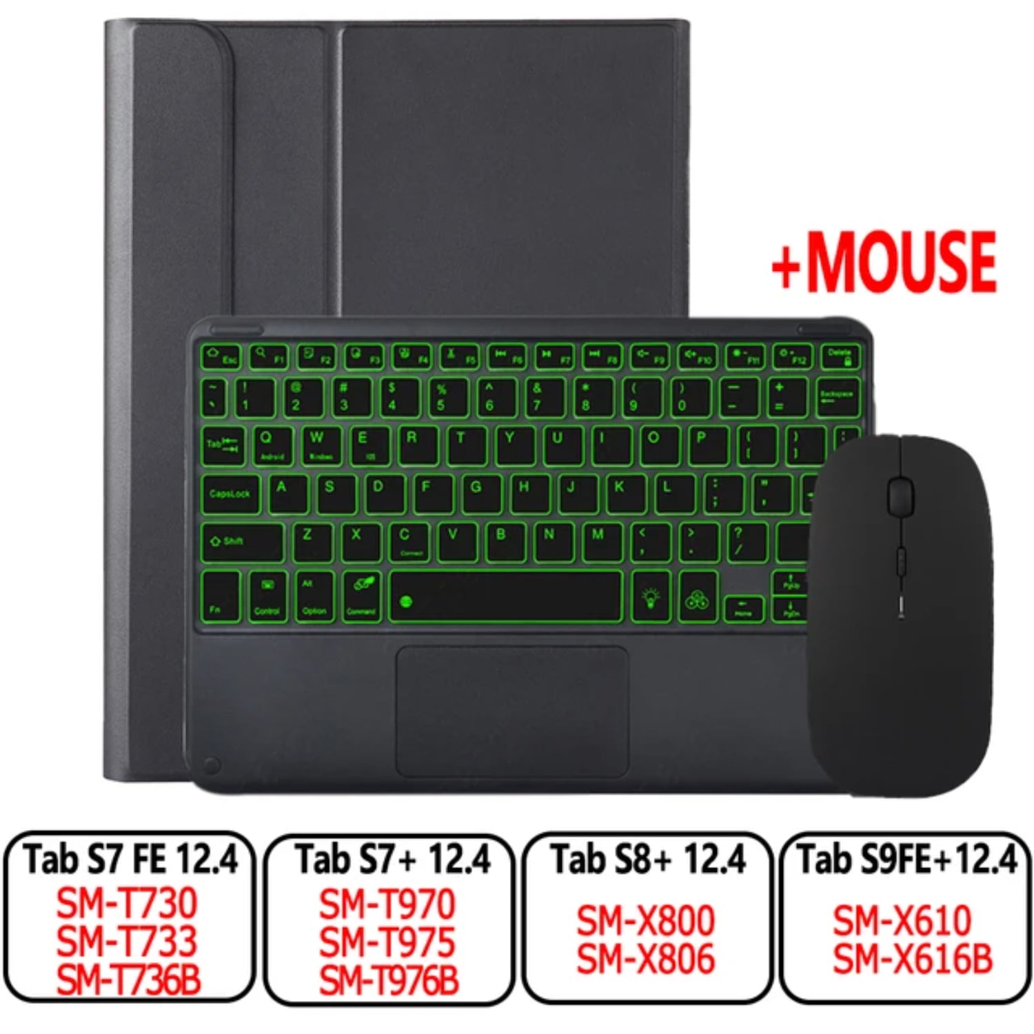 Slim and Sleek Touchpad Keyboard Case for Samsung Tab S7 FE SM-T730 S7 ...